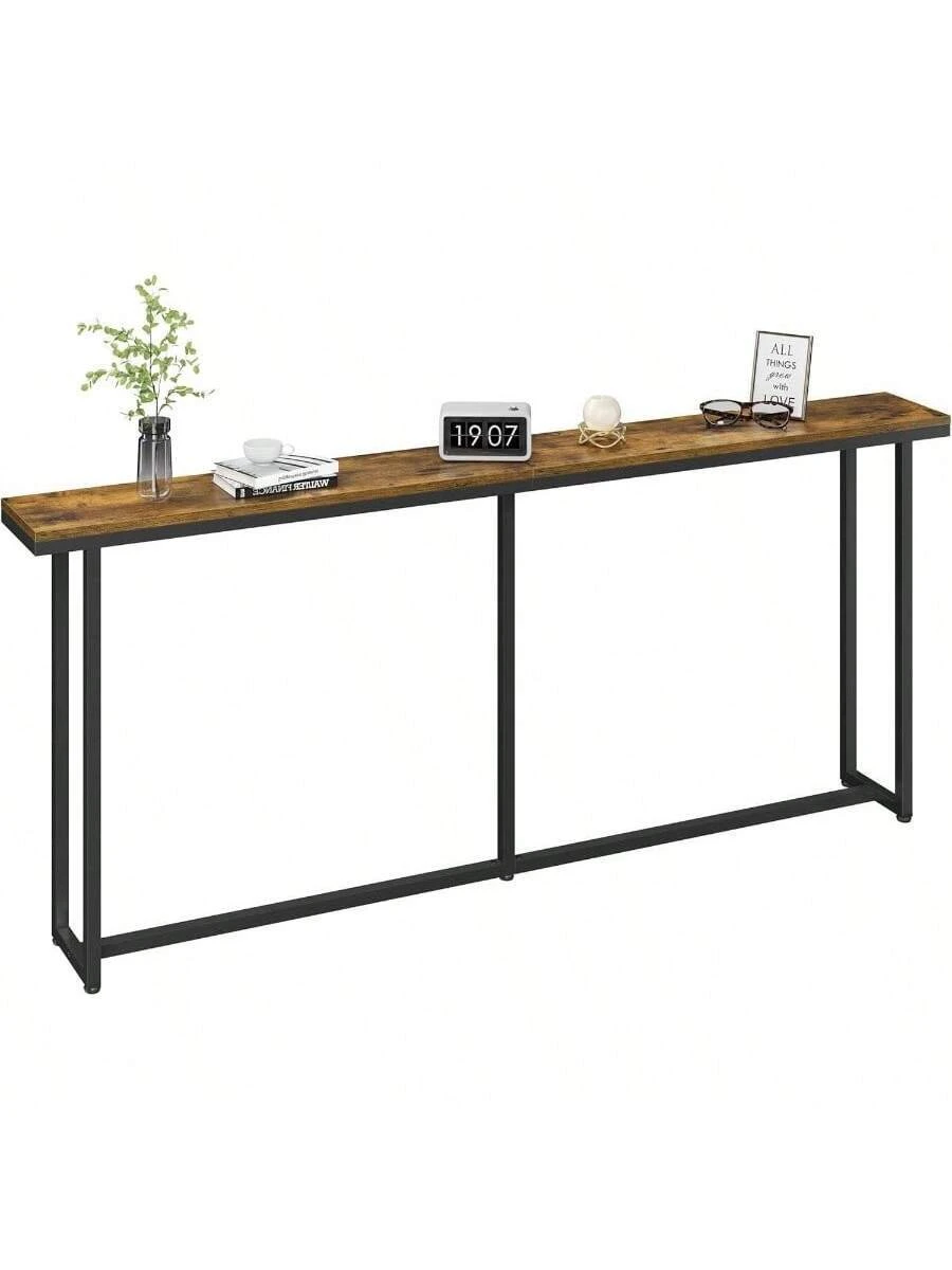 Narrow Console Table With Sturdy Metal Frame, 71 Inch Long Entryway ...