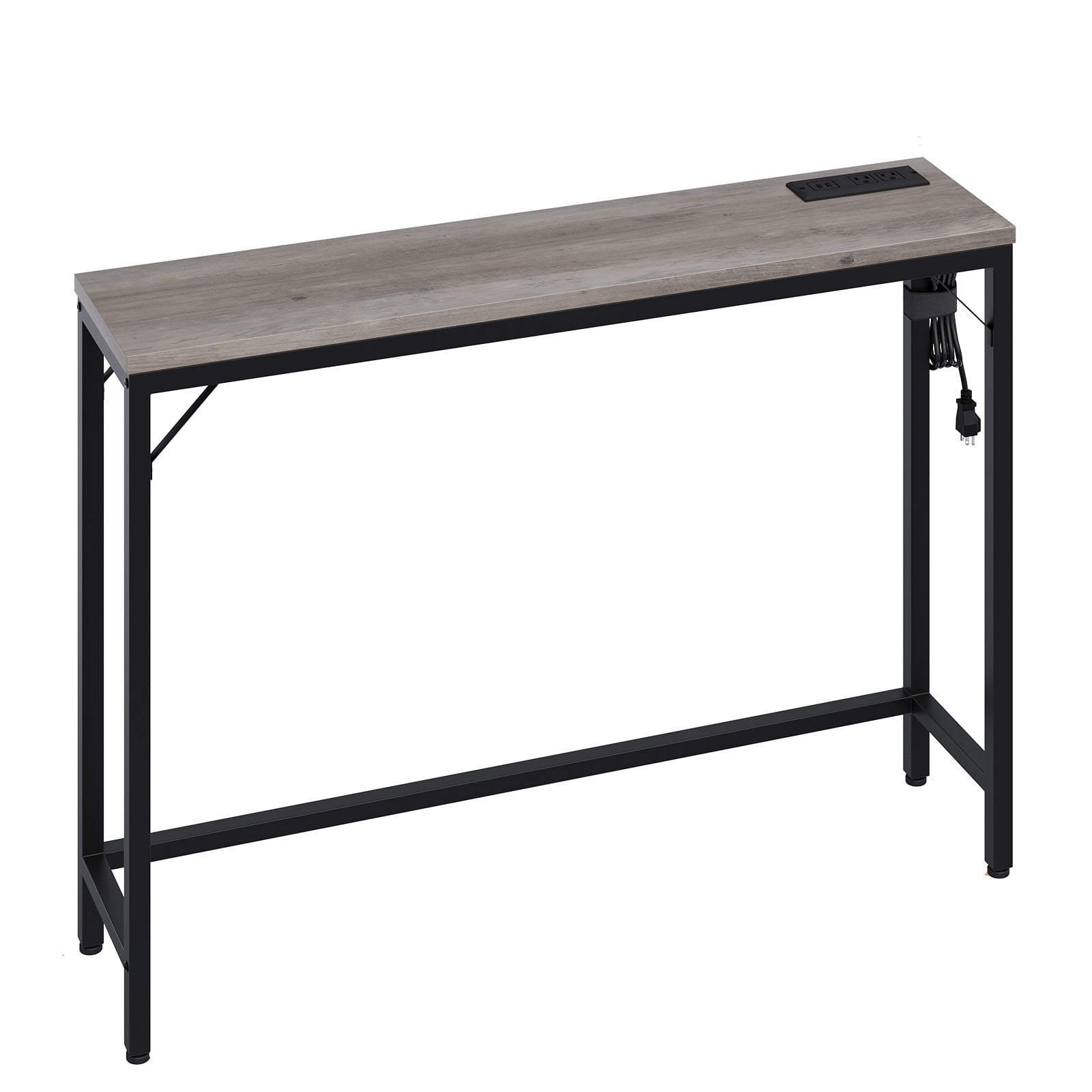 Slim Wood Entryway Table with Power Outlets, USB Ports & Charging ...