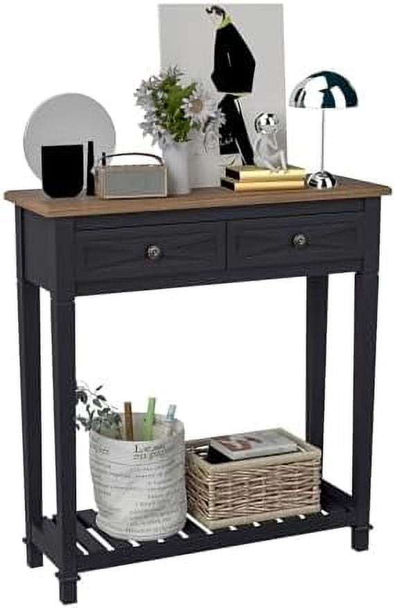 Narrow Console Table with Shelf ＆ Drawers Small Entryway Table Hallway ...