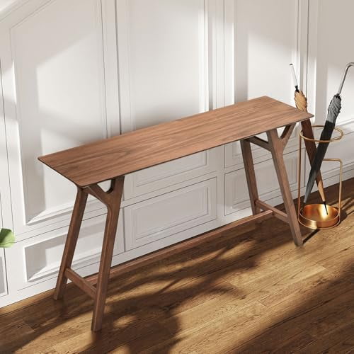 Narrow Console Table with Solid Wood Legs, Modern Entryway Table for ...