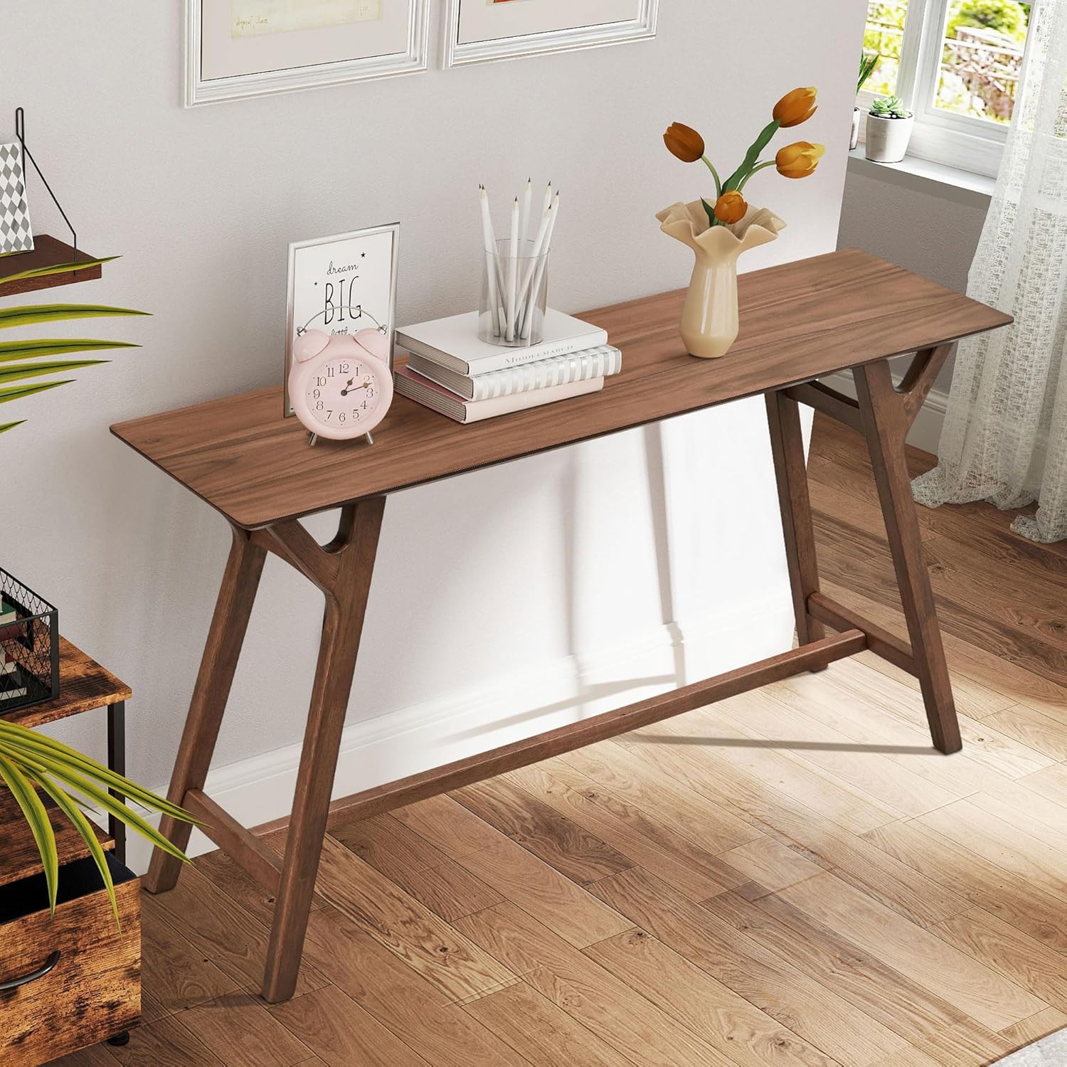 Narrow Console Table with Solid Wood Legs, Modern Entryway Table for ...