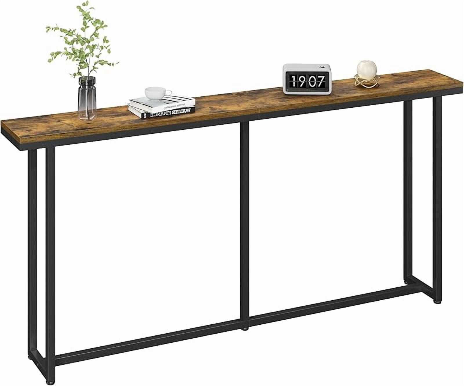 Narrow Console Table with Sturdy Metal Frame, 71 Inch Extra Long ...