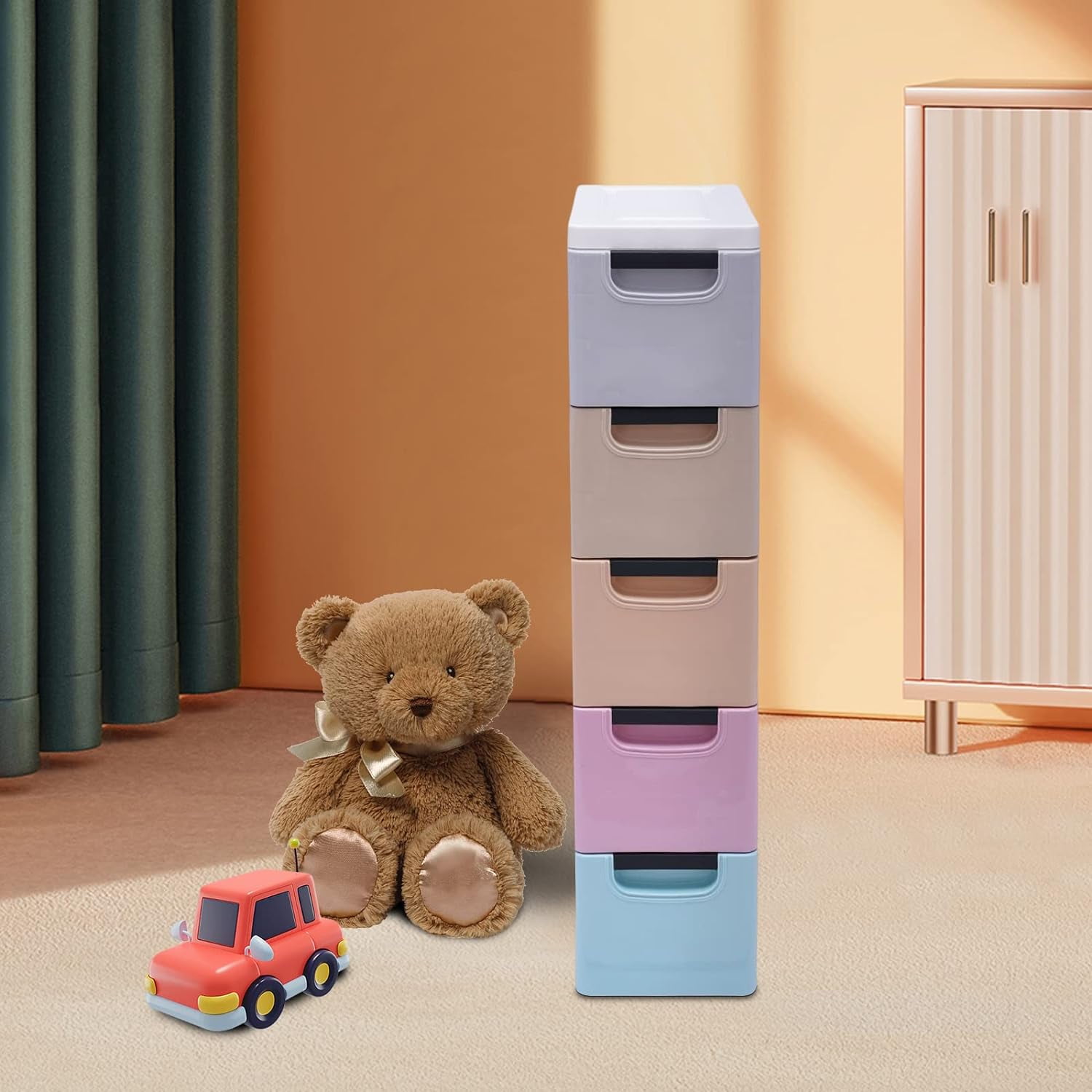 Narrow Drawers Dresser with 5 Drawers, Stacking Drawers, 7.87 * 15.75 ...