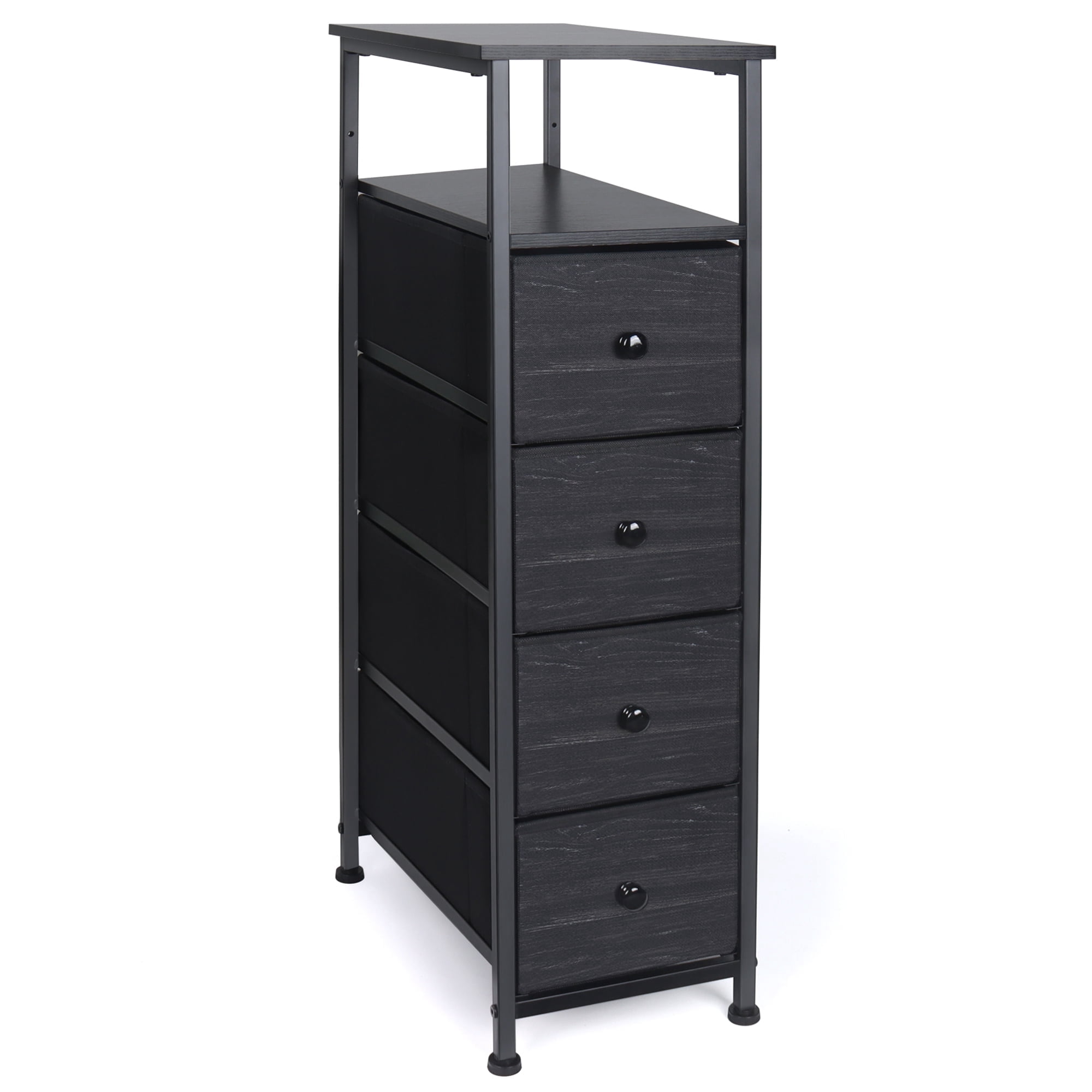 Narrow Dresser with 4 Drawers + 1 Open Storage for Bedroom, Fabric Tall ...