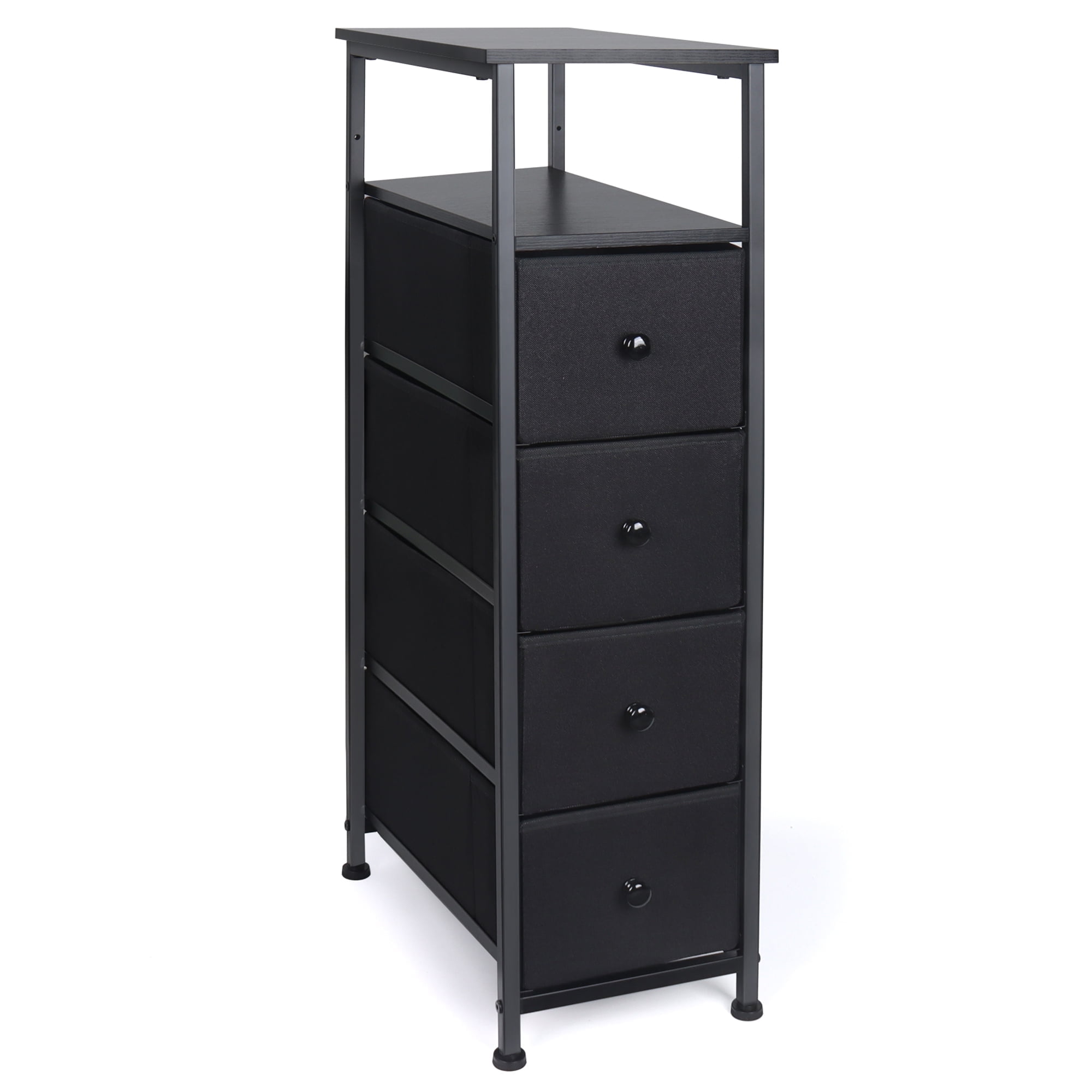 Narrow Dresser with 4 Drawers + 1 Open Storage for Bedroom, Fabric Tall ...