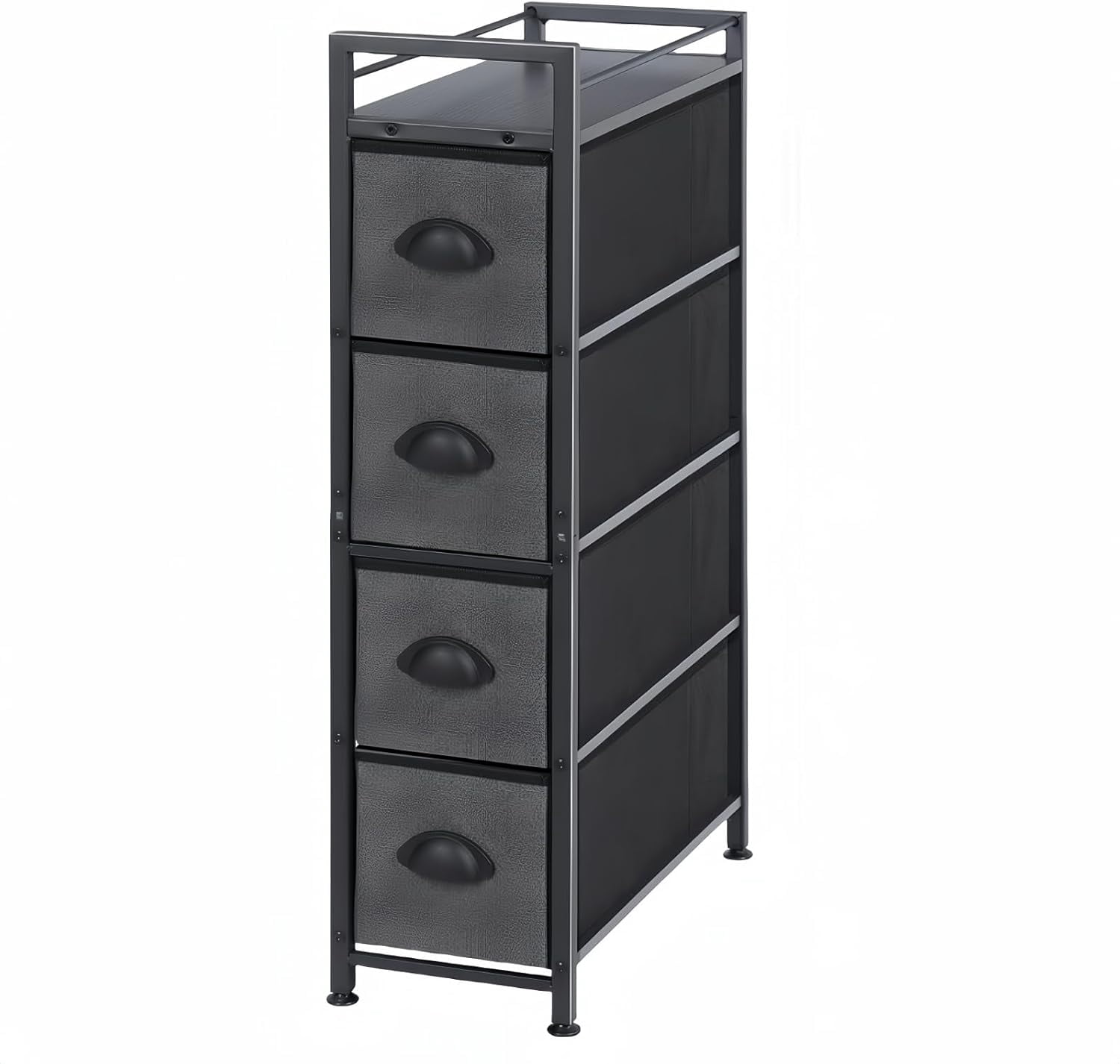 Narrow Dresser with 4 Drawers, Dresser for Bedroom, Small Fabric ...