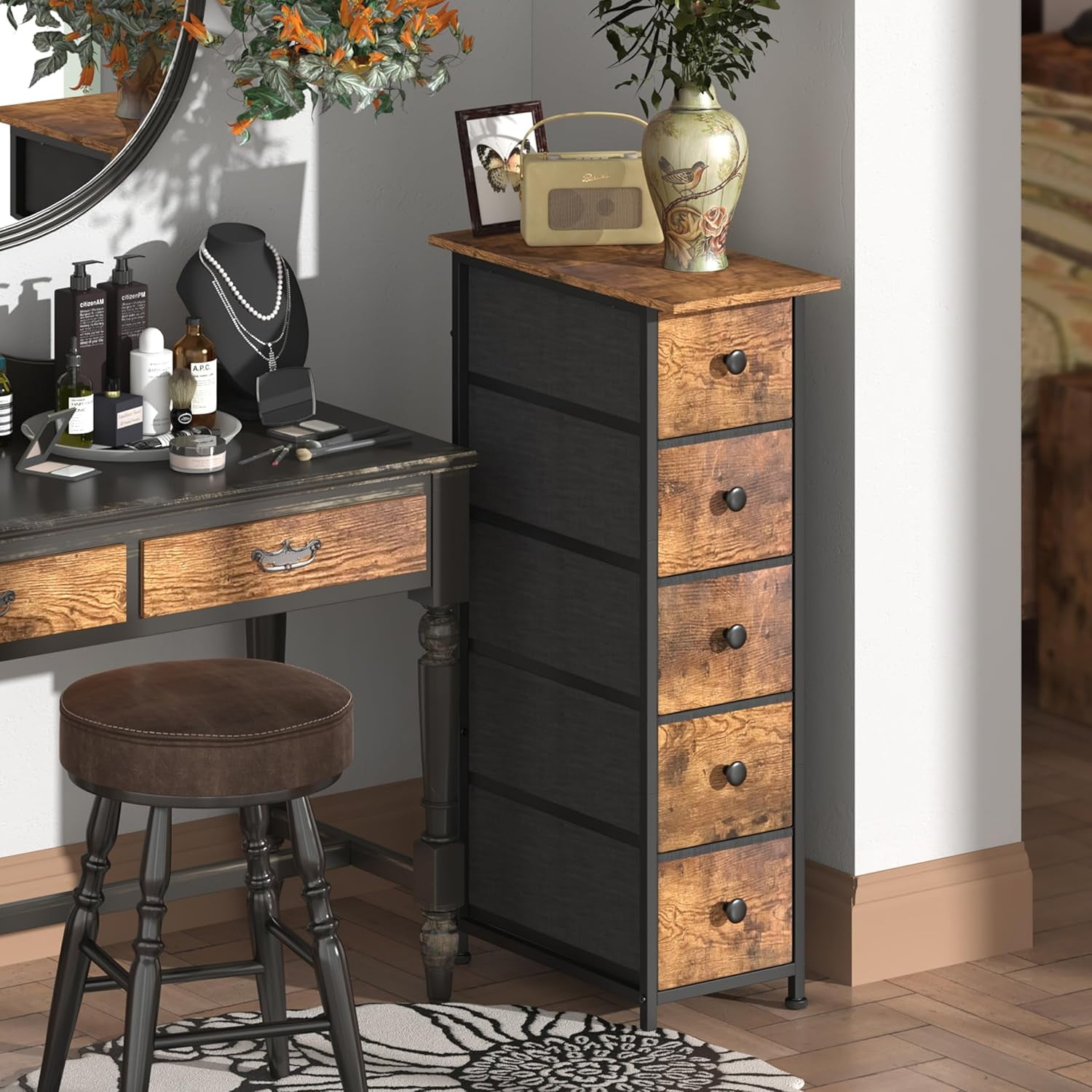 Narrow Dresser Cabinet Vertical Slim Dresser Chest of Drawers Skinny ...