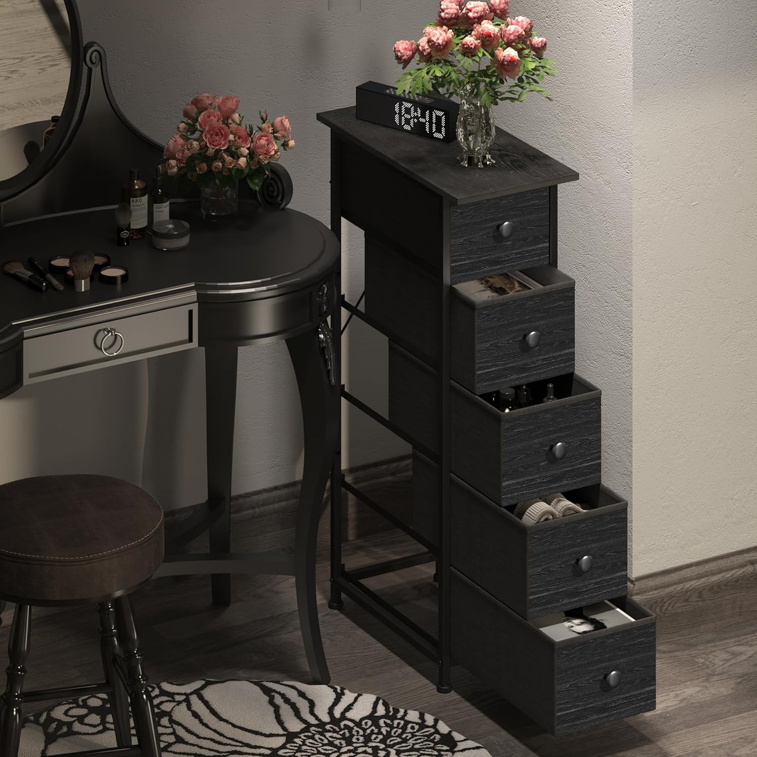 Narrow Dresser Cabinet Vertical Slim Dresser Chest of Drawers Skinny ...