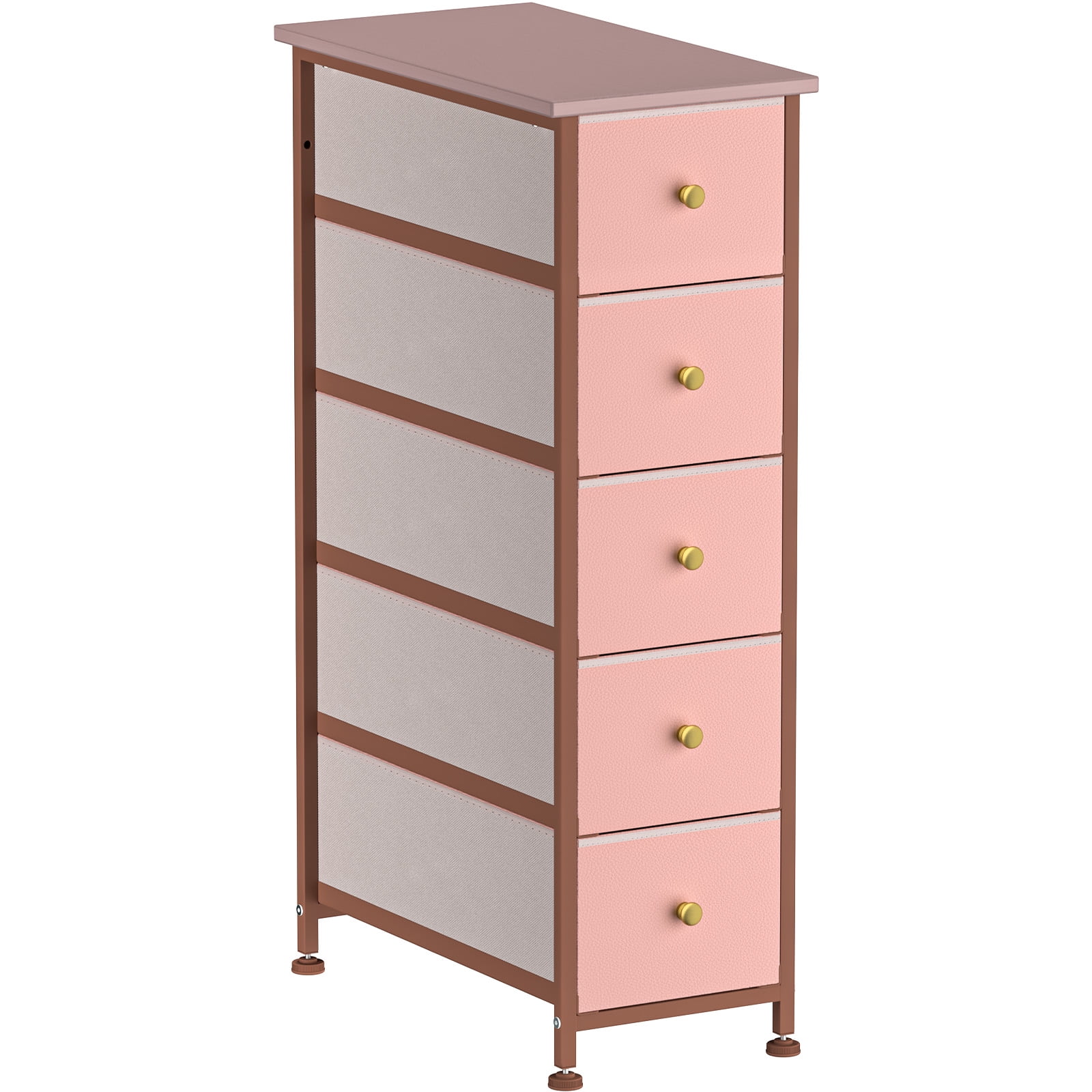 Narrow Dresser Storage Tower with 5 Drawers, Slim Dresser Chest of ...