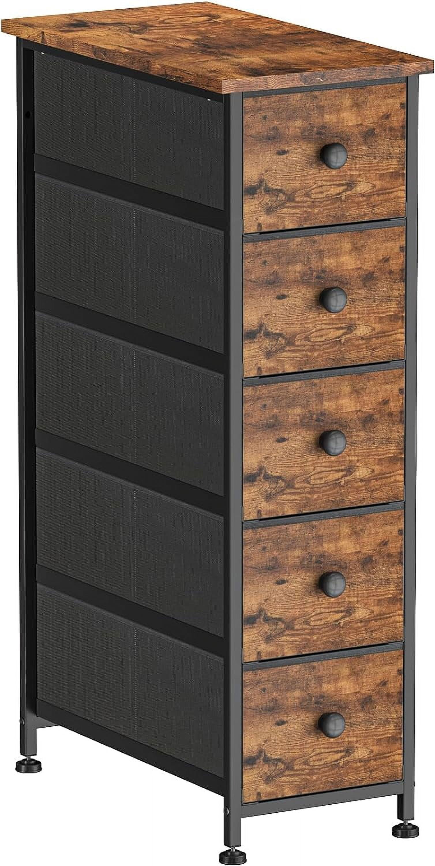 Narrow Dresser Storage Tower with 5 Drawers, Slim Dresser Chest of ...