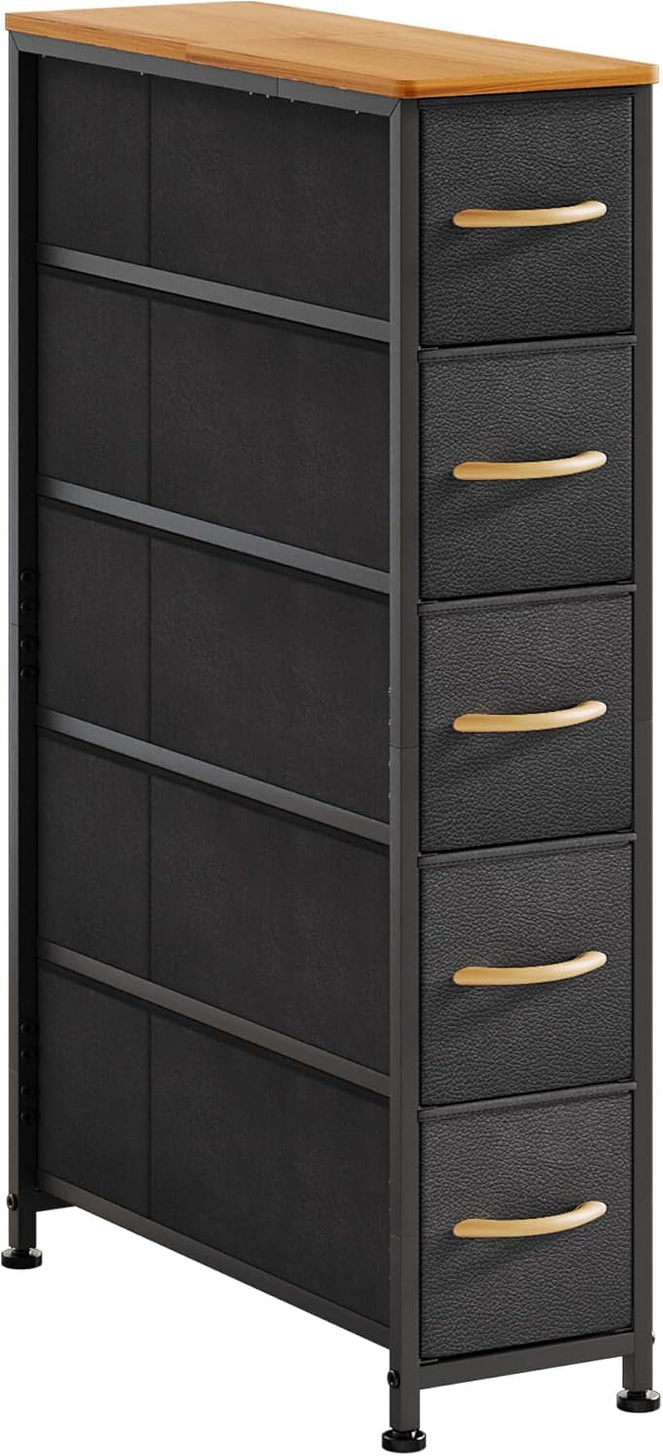 Narrow Dresser Storage Tower with 5 Drawers, Slim Dresser Chest of ...
