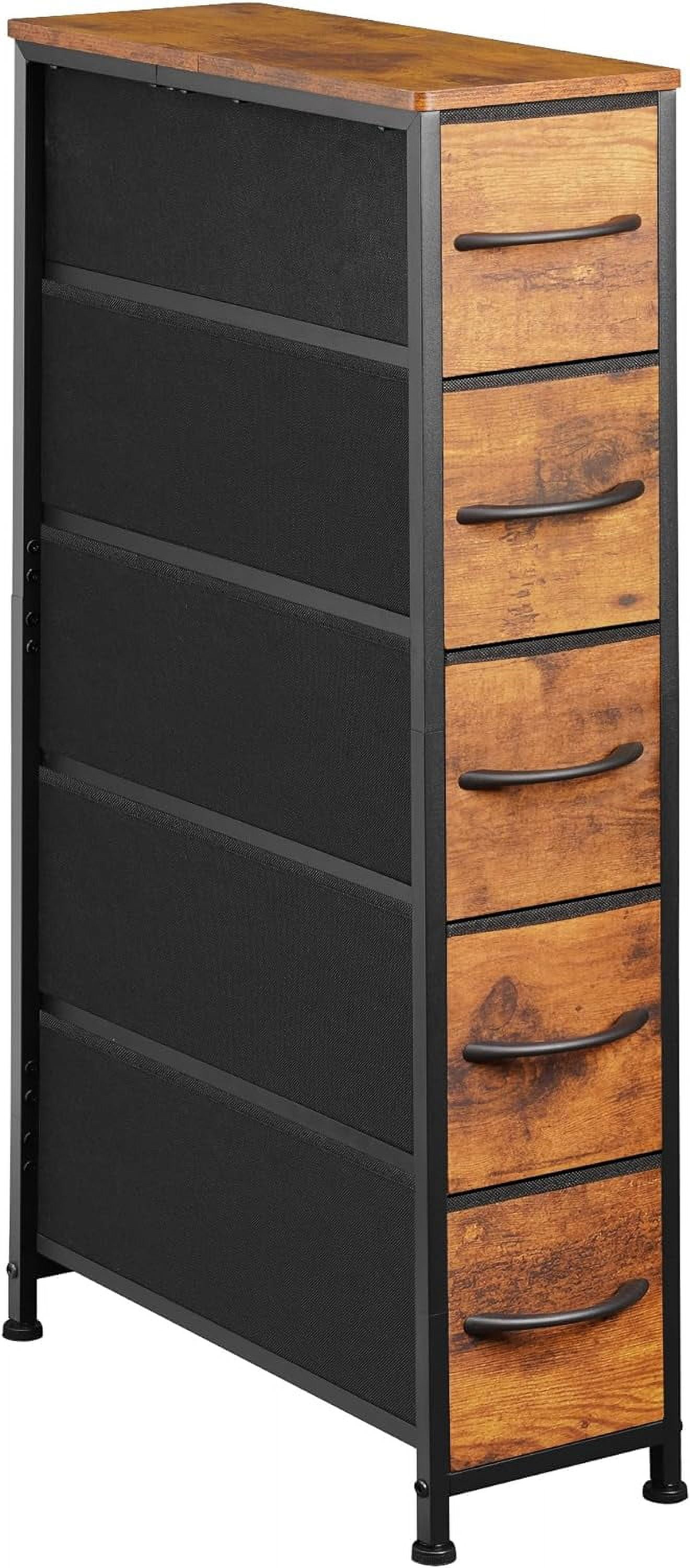 Narrow Dresser Storage Tower with 5 Drawers, Slim Dresser Chest of ...