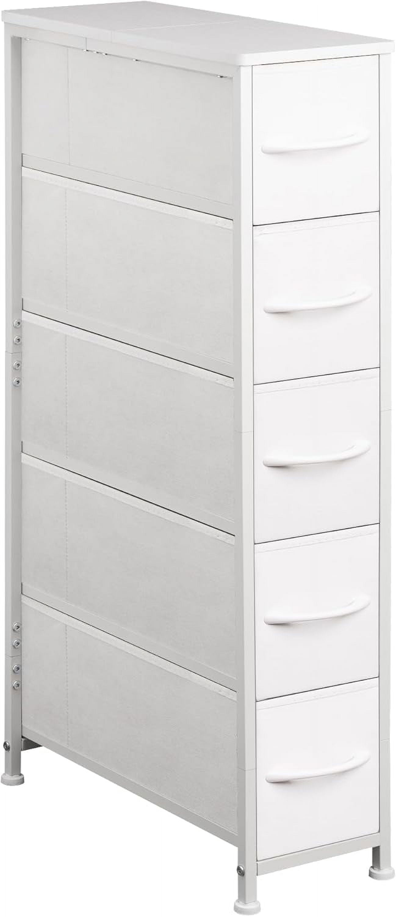 Narrow Dresser Storage Tower with 5 Drawers, Slim Dresser Chest of ...
