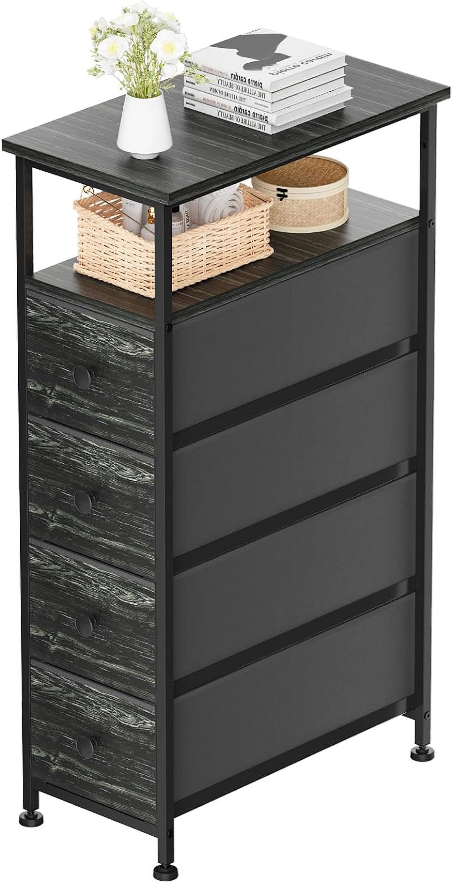 Narrow Dresser Storage Tower, Slim Dresser for Bedroom, Chest of 4 ...