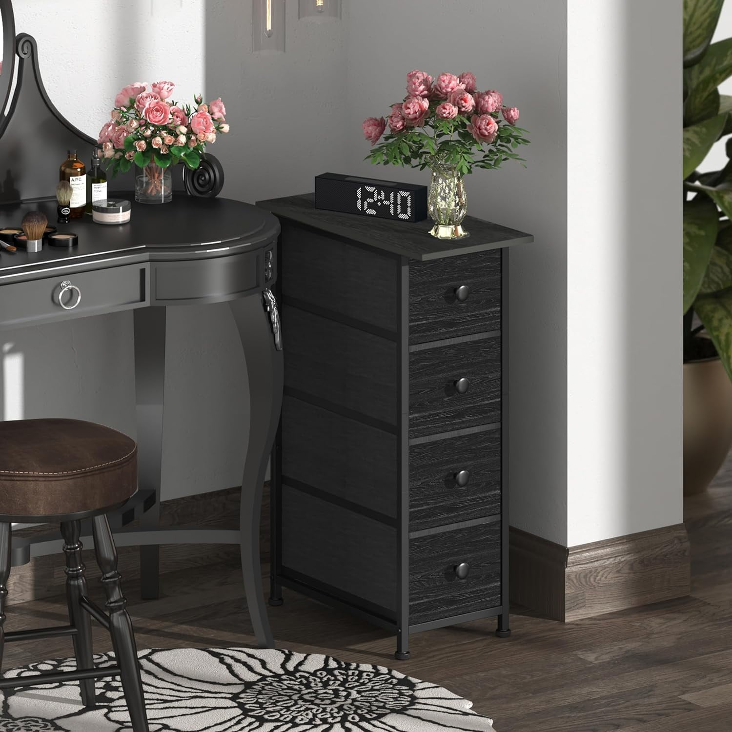 Narrow Dresser Vertical Slim Dresser Chest of Drawers Skinny Storage ...