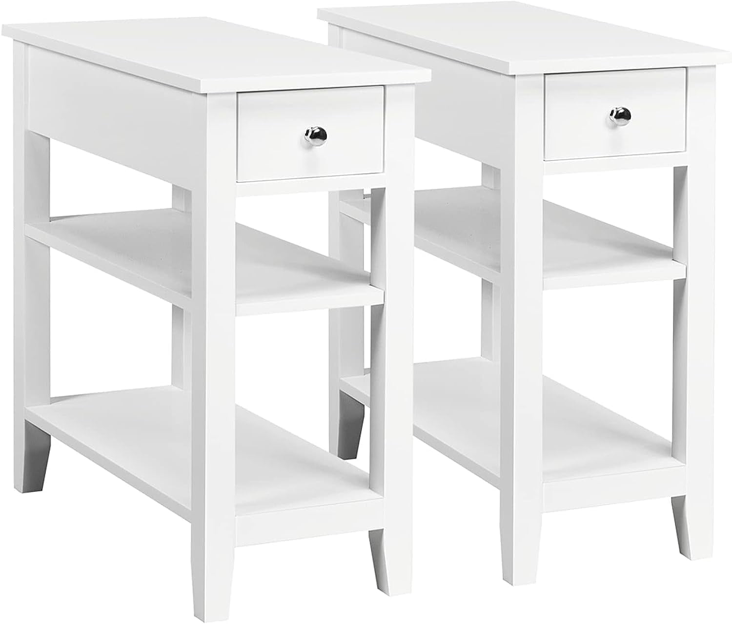 Narrow End Slim Side with Drawer & 2 Open Storage Shelves Small ...
