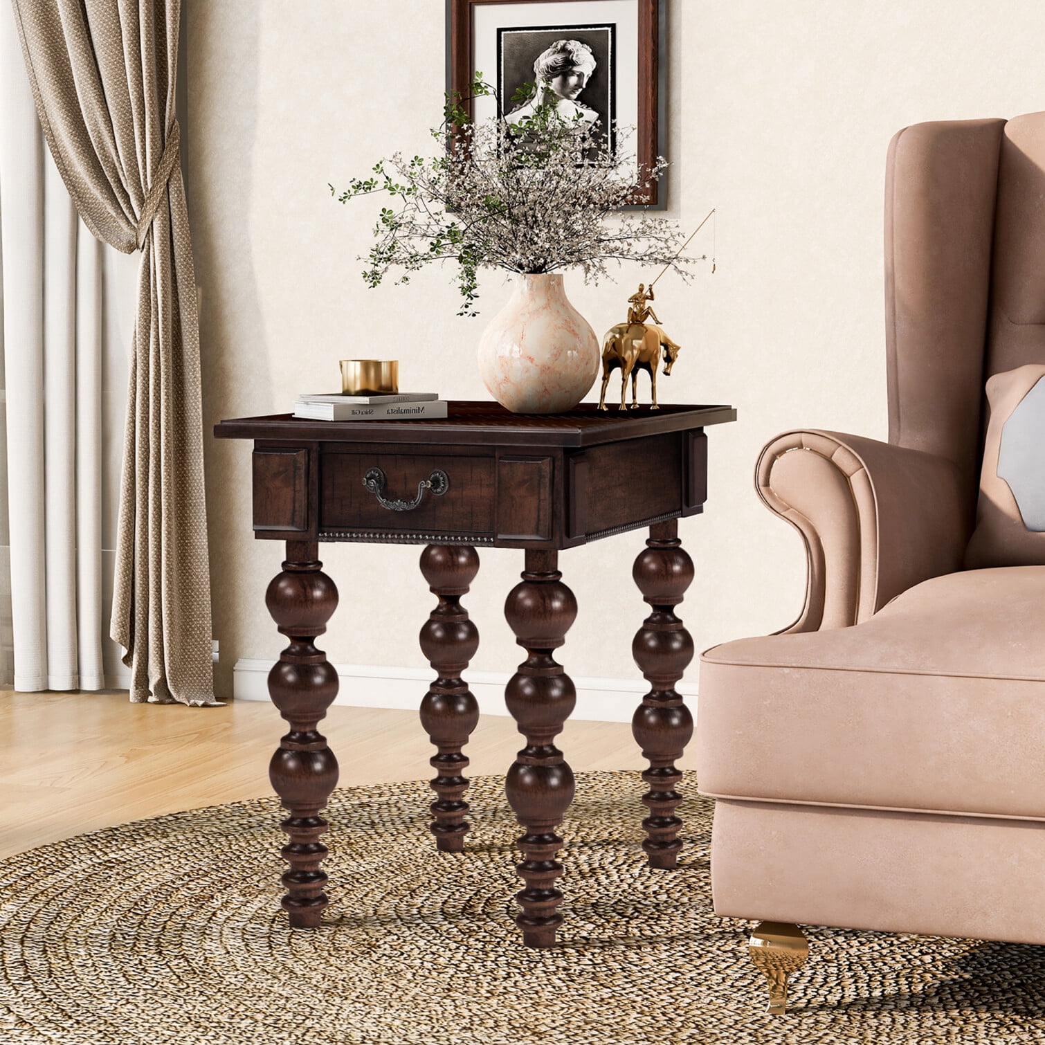 Narrow End Table with 13