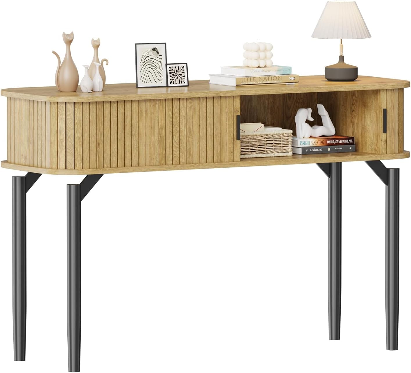 Narrow Entryway Console Table, 47" Sofa Table Behind Couch with 2 ...