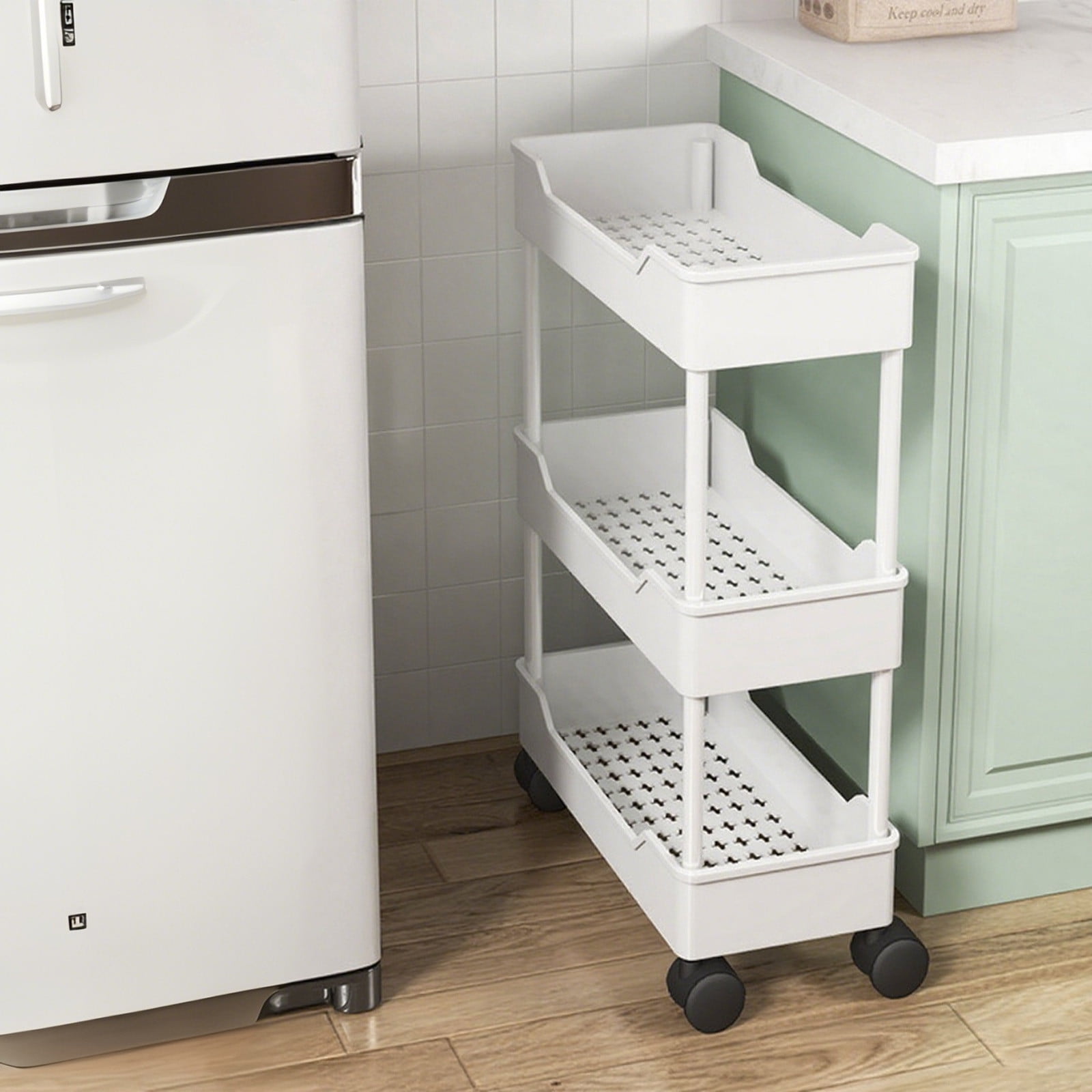 Narrow Multi-Tier Storage Cart with Wheels & Brakes | 5-Layer ...