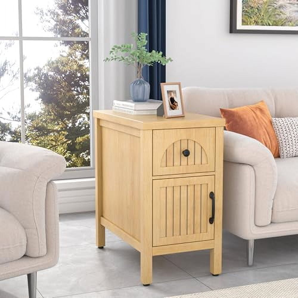 Narrow Nightstand, Farmhouse End Table, Mid Century Modern Side Table ...