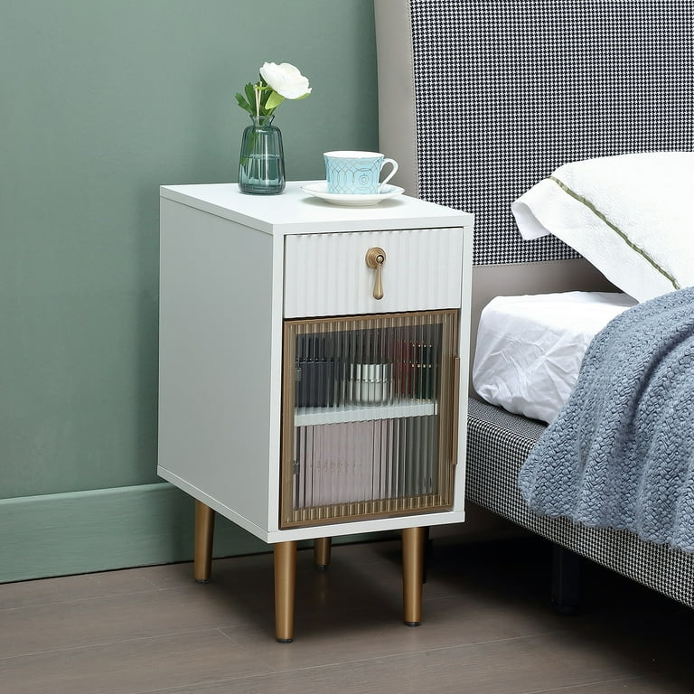 Narrow nightstand with storage store