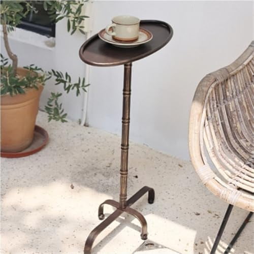Narrow Oval Side Table for Small Spaces, Drink Table, Compact Cocktail ...