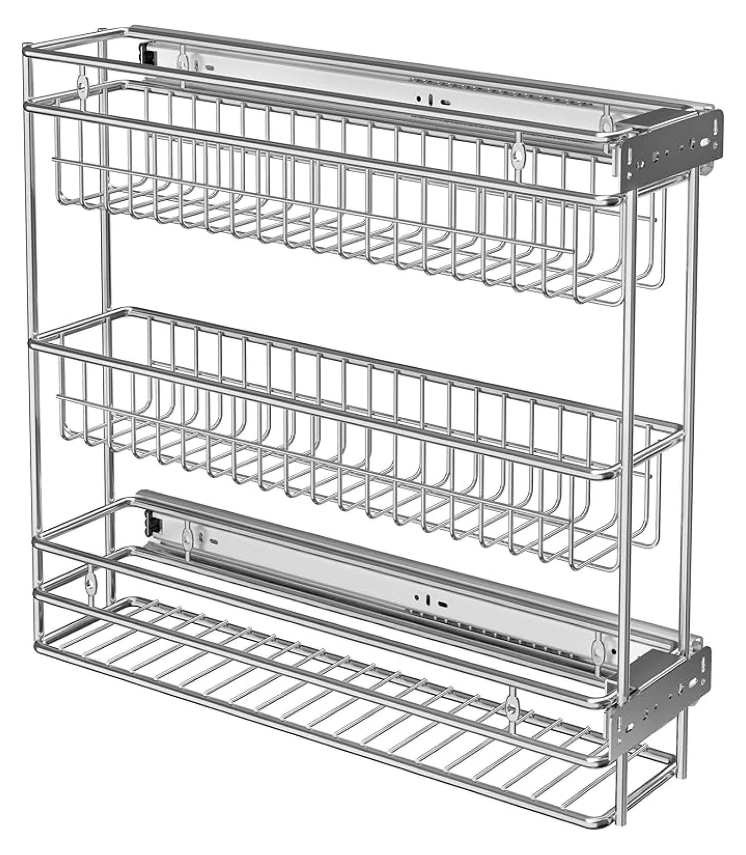 Narrow Pull Out Cabinet Organizer(4⅜" W x 18⅛" D),Pull Out Spice Rack ...