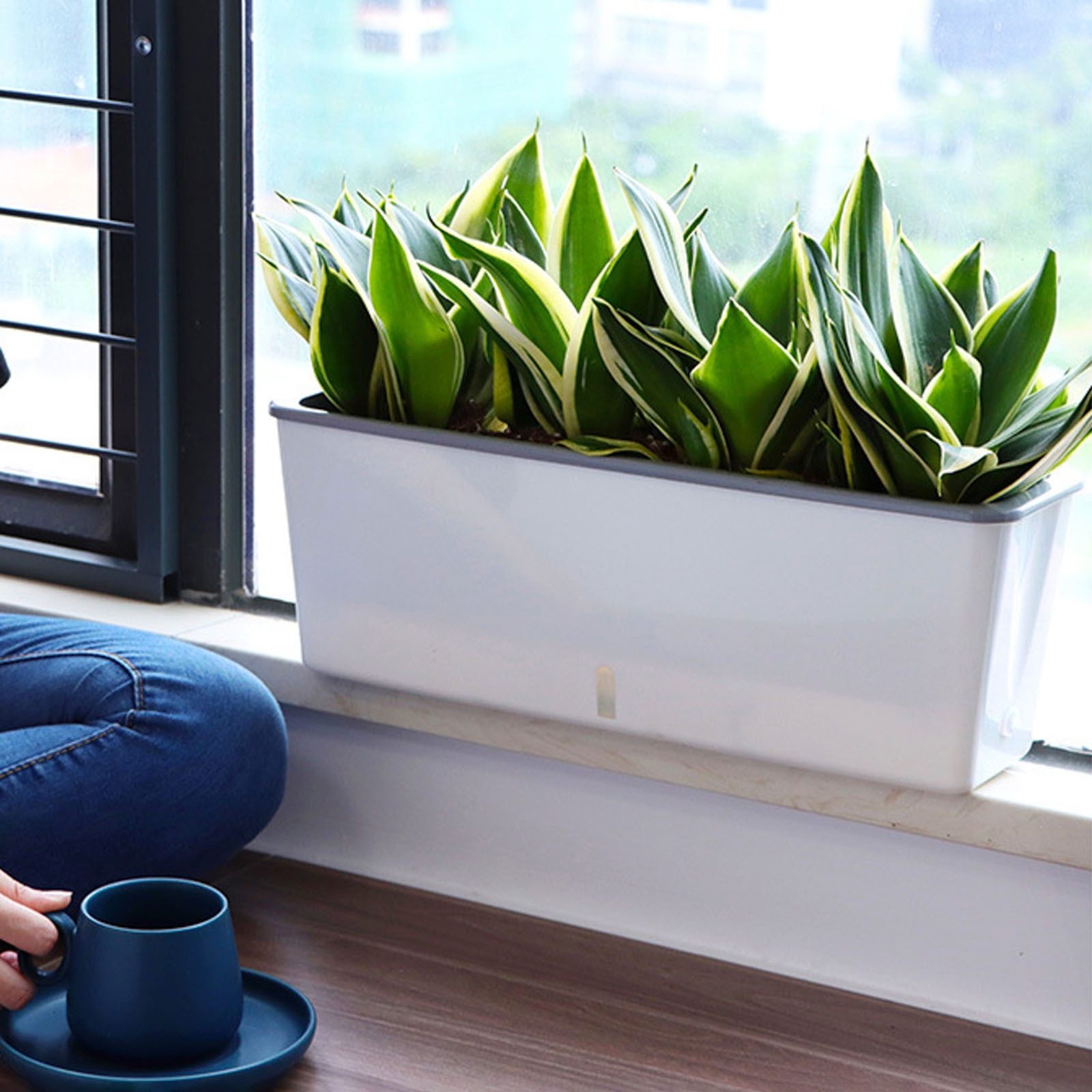 Narrow Rectangular Flower Pots - Long Balcony & Window Sill Planter ...