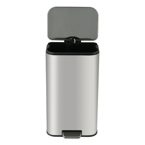 Narrow Rectangular Step Trash Can with Soft-Close Lid & Removable Inner ...