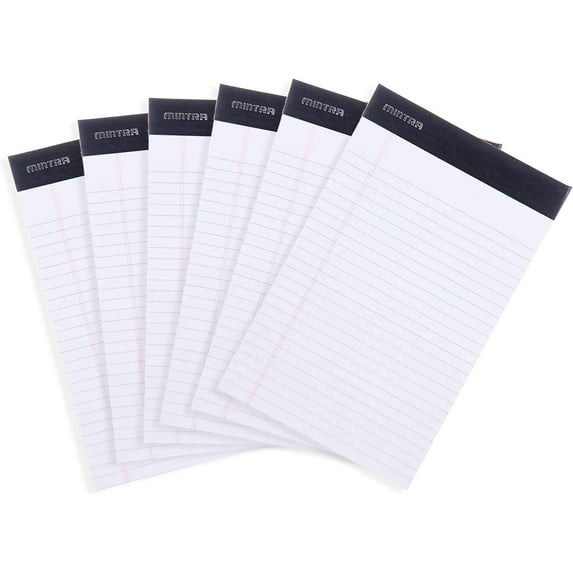 Mintra Office Legal Pads, 5in x 8in, Narrow Ruled 6pk - Walmart.com