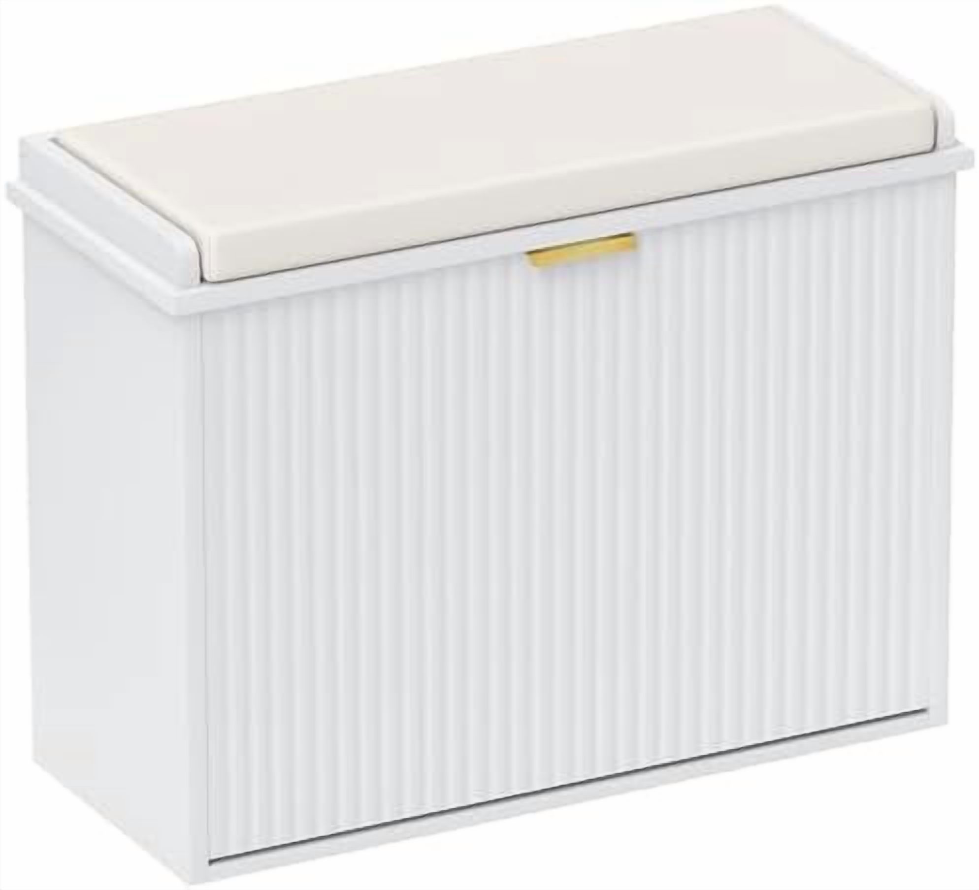 Narrow Shoe Bench with Padded Seat Cushion and Flip-Drawer, Small ...