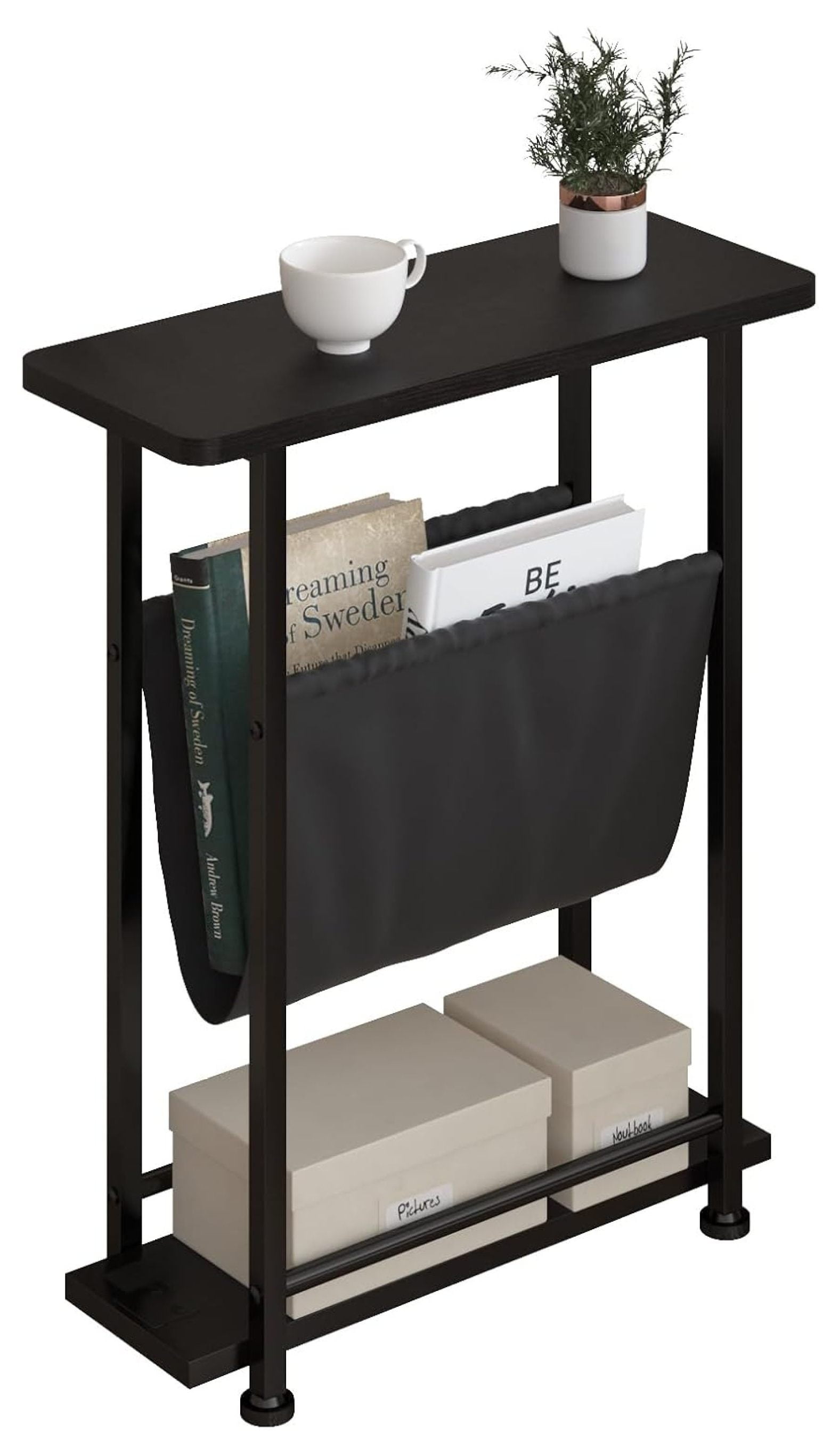 Narrow Side Table, 3 Tier Small Side Table for Small Spaces, Morden ...