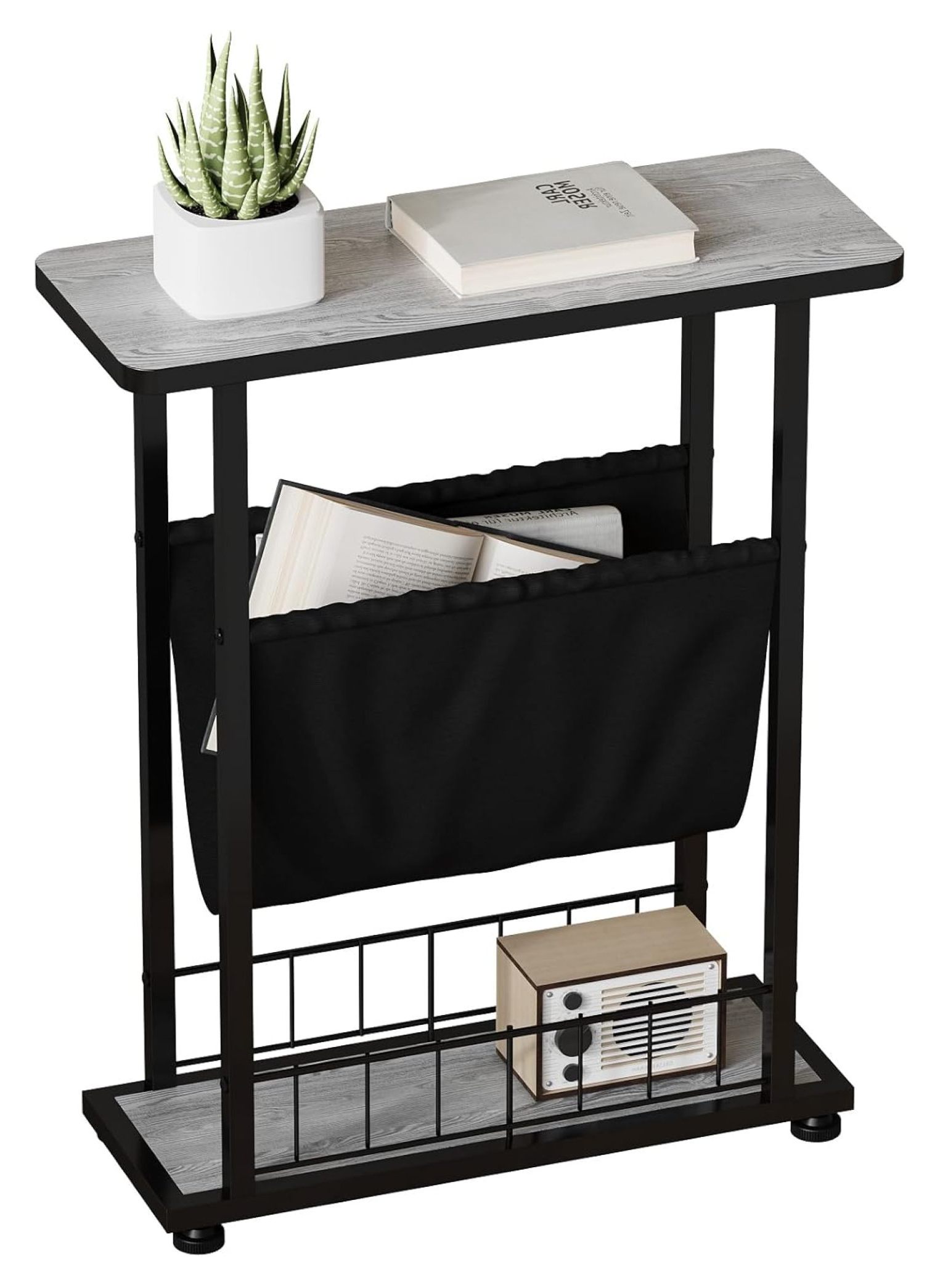 Narrow Side Table, 3 Tier Small Side Table for Small Spaces, Morden ...