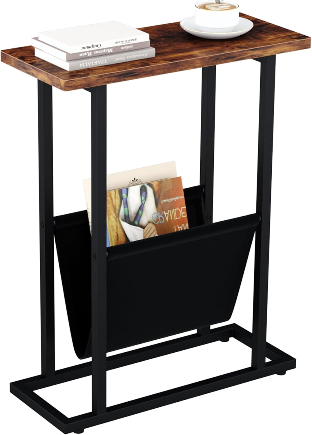 Narrow Side Table for Small Spaces, Small End Table with Magazine ...