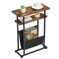 Narrow Small Side Table for Small Spaces - Slim End Table with Magazine ...