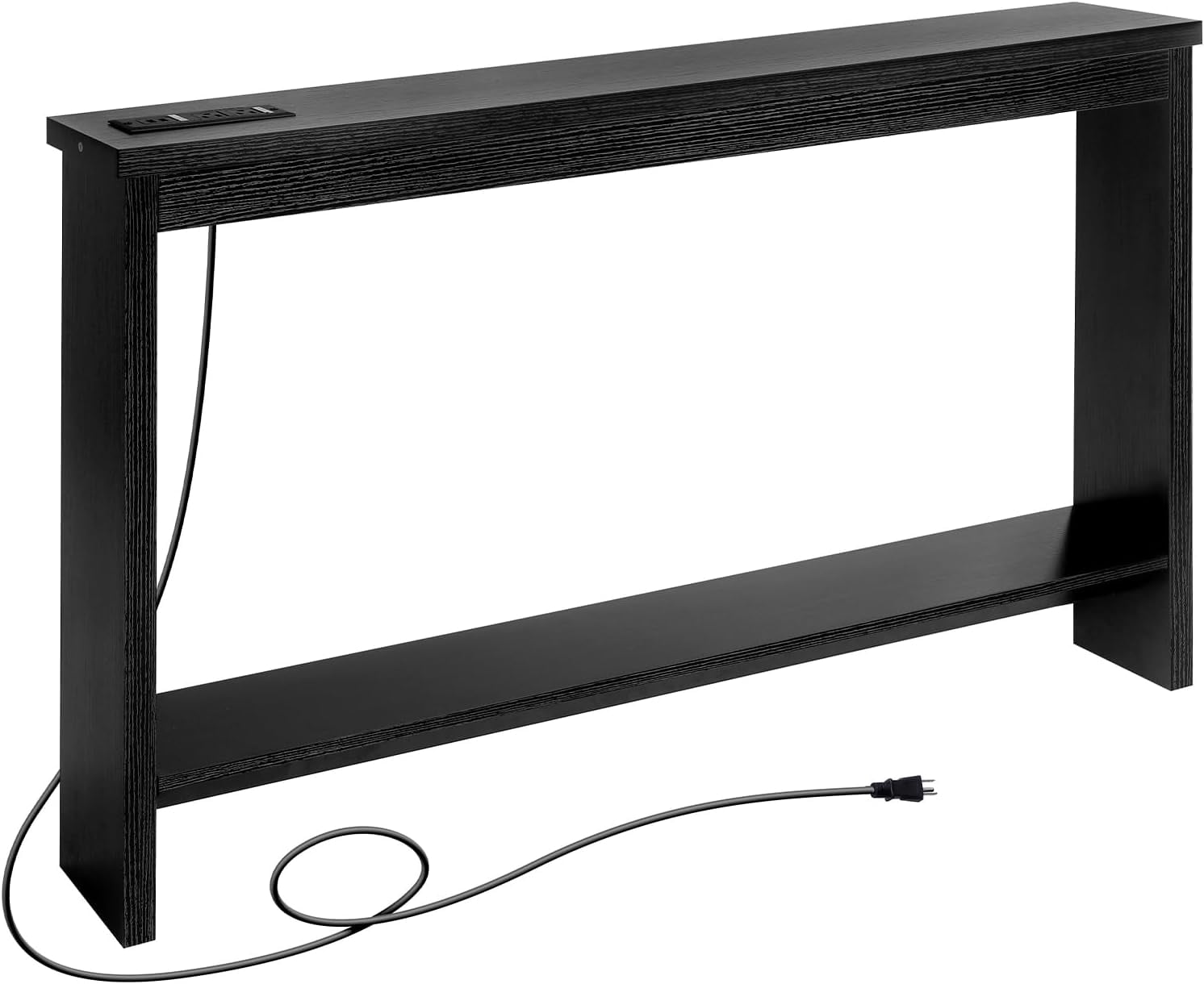 Narrow Sofa Table with Outlet and USB Port, Behind Couch Table Skinny ...