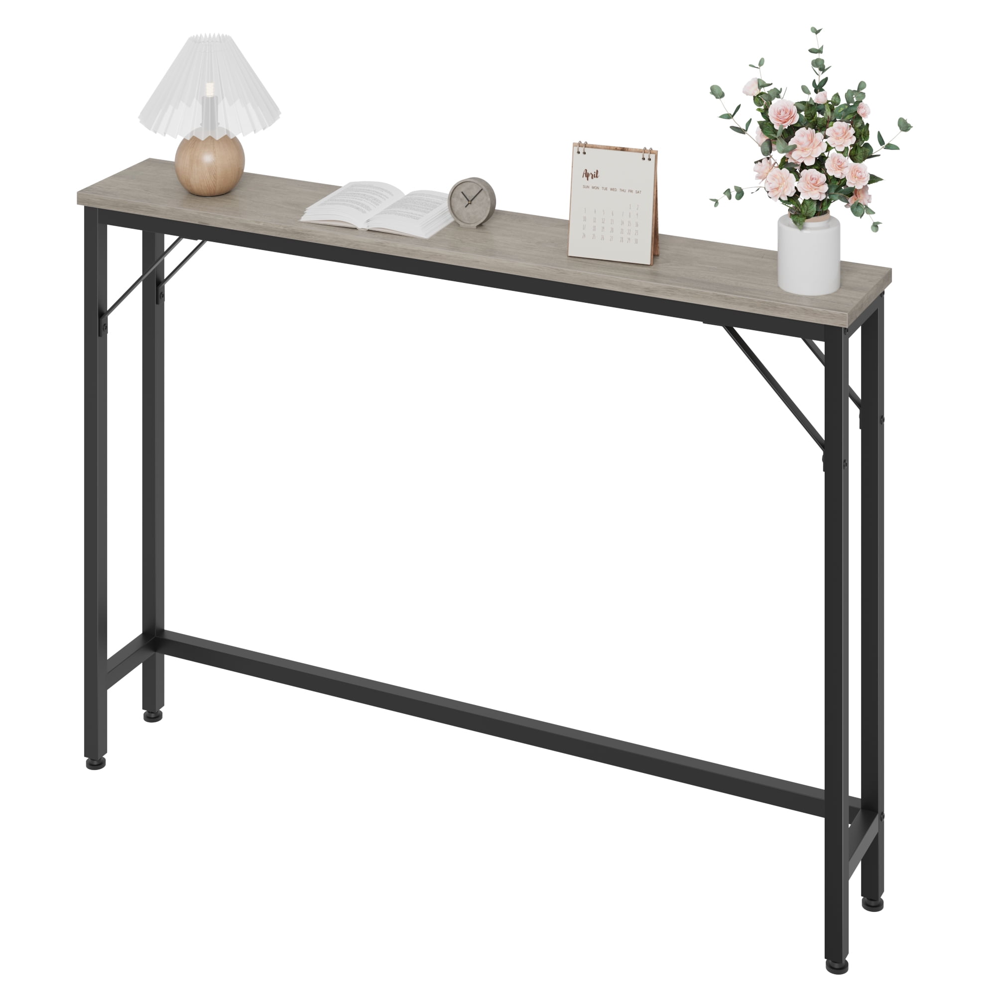 Narrow Sofa Table, Skinny Console Table with Storage, Slim Sofa Table ...