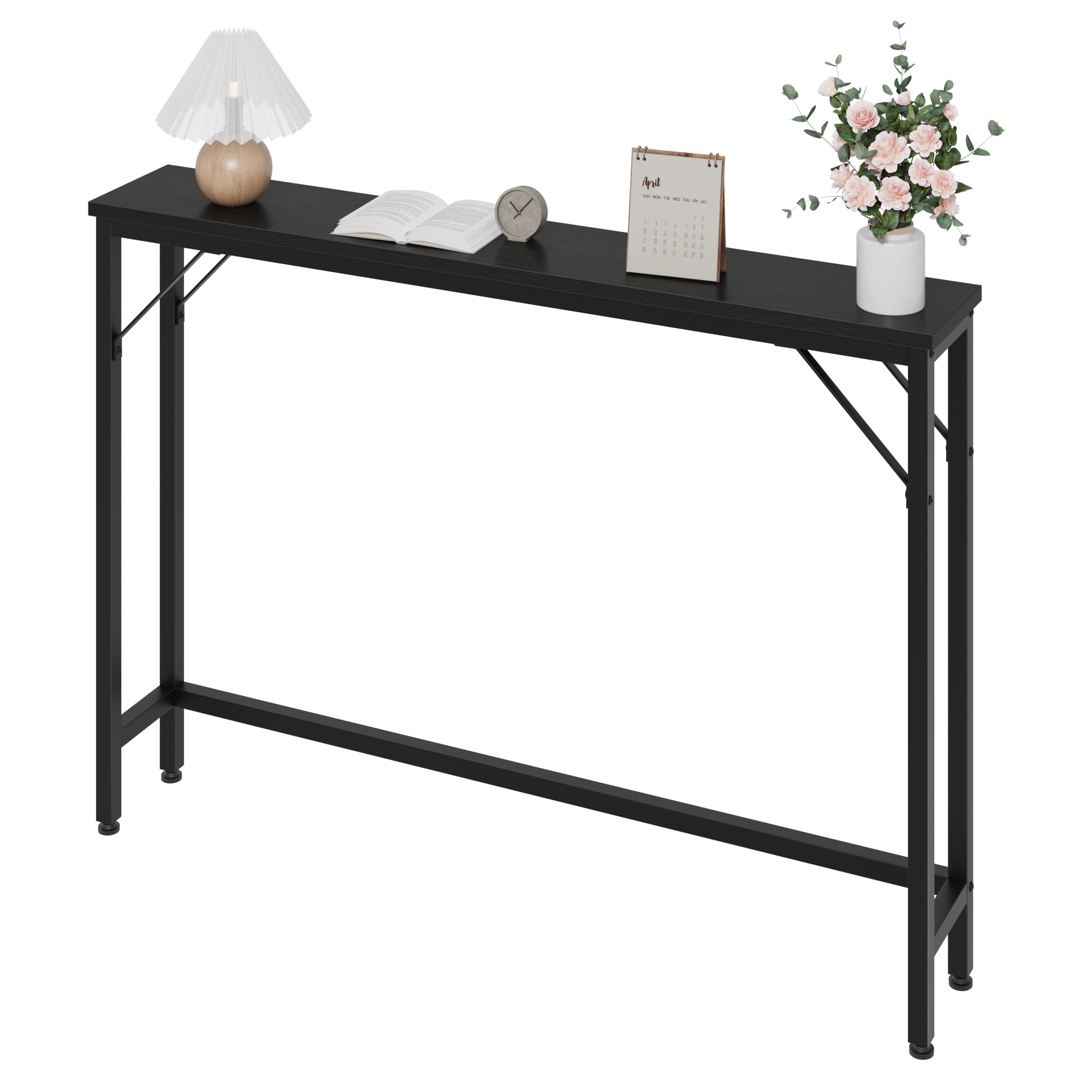 Narrow Sofa Table, Skinny Console Table with Storage, Slim Sofa Table ...