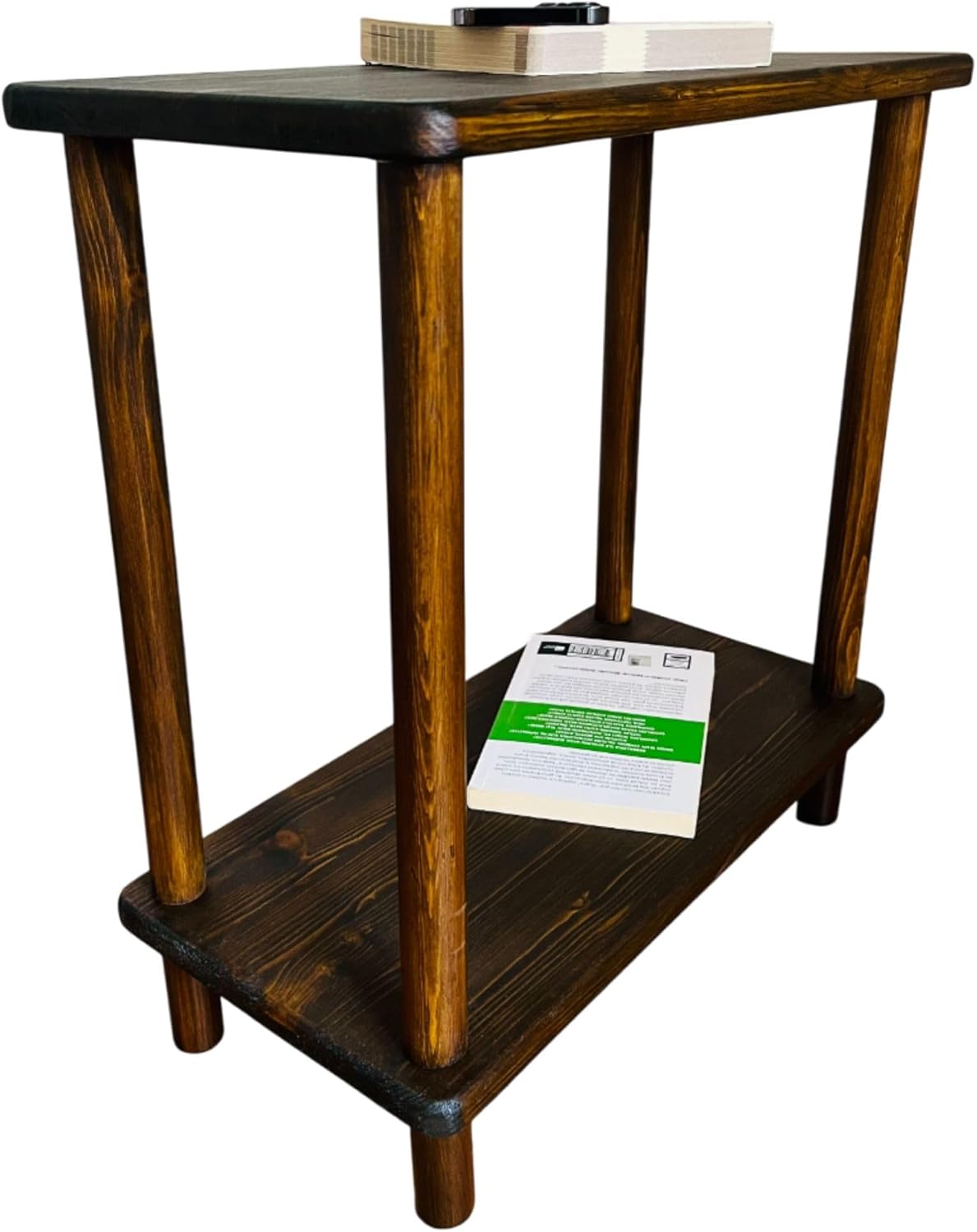 Narrow Solid Wood Side Table for Couch Living Room, Authentic Handmade ...