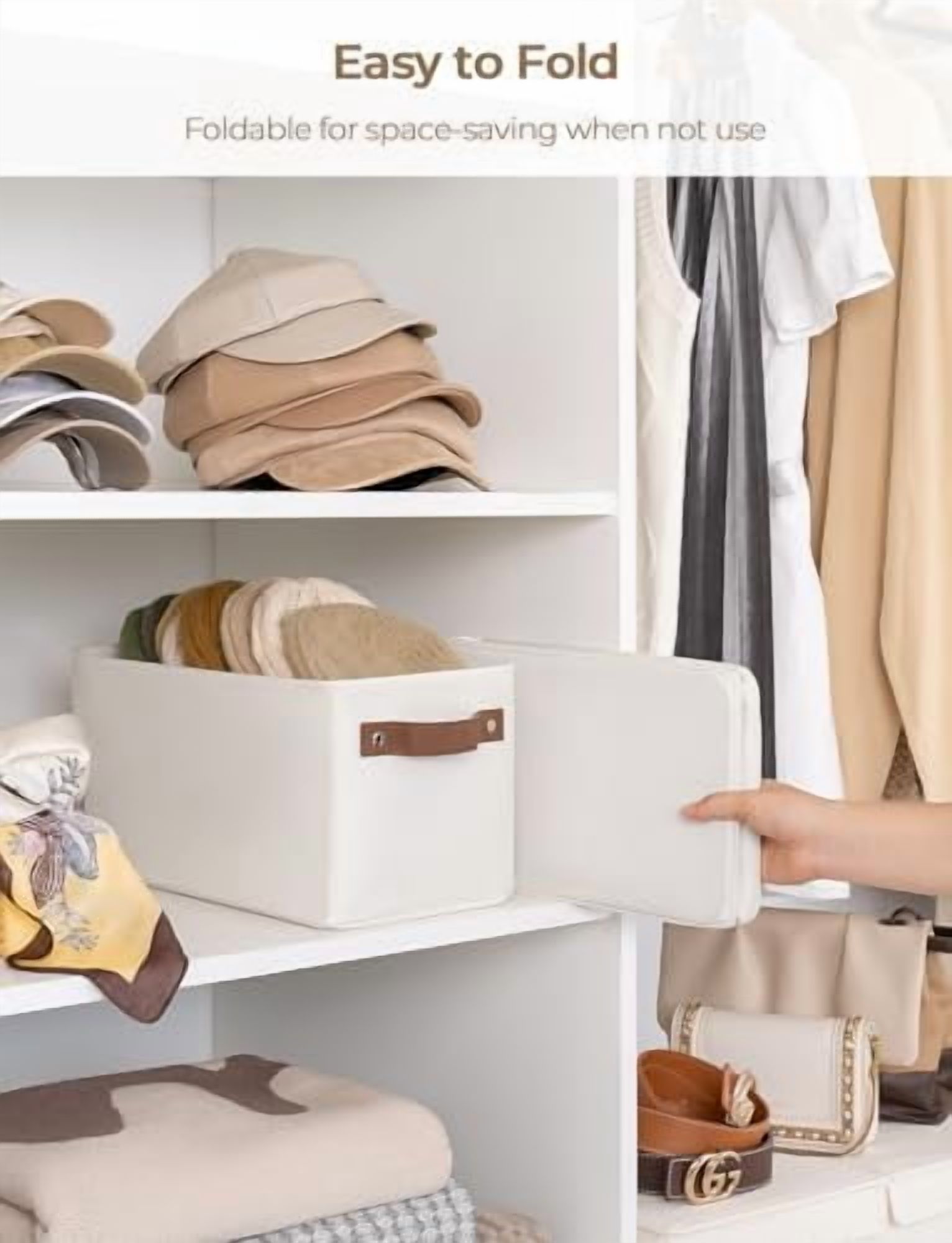 Narrow Storage Bins, Small Basket for Closet and Shelves, Rectangular ...