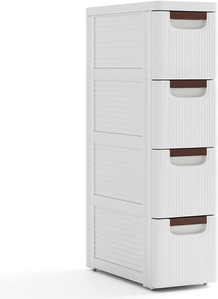 Narrow Storage Drawers, Slim Rolling Drawer Cart with Universal Wheels ...