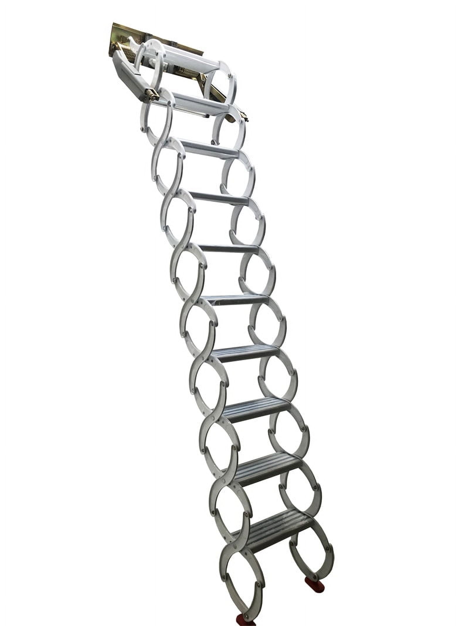 Narrow Wall Mounted Retractable Folding Ladder Loft Stairs 10+2 Steps ...