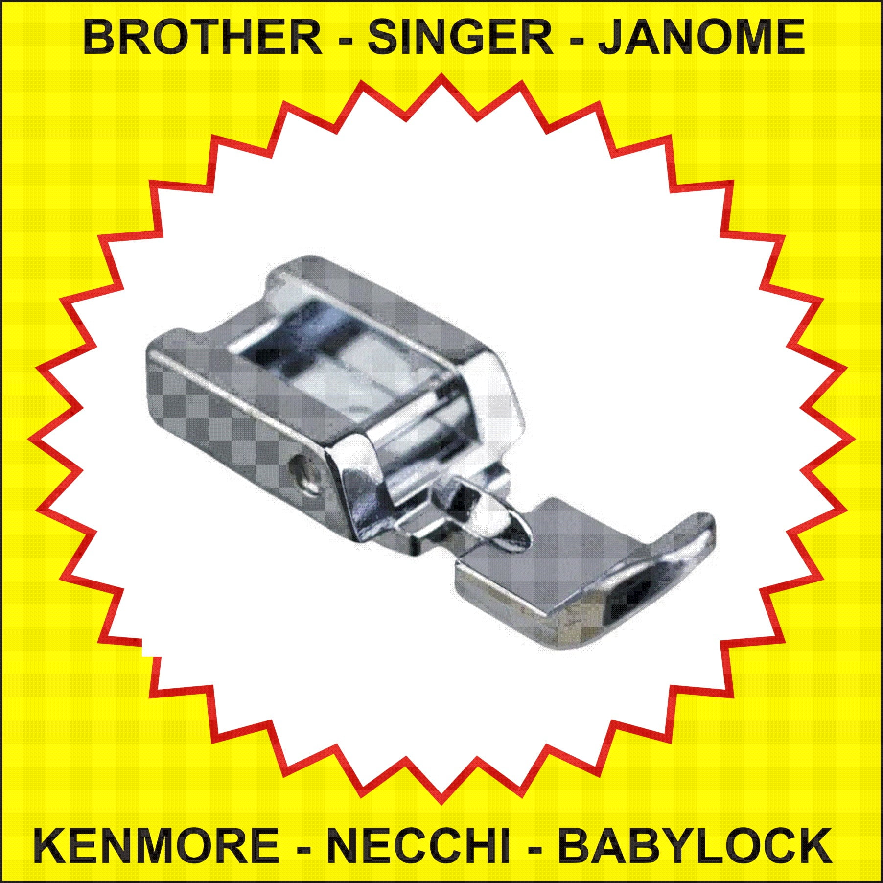 Narrow Zipper Foot Fits Singer, Brother, Janome, Babylock, Kenmore ...