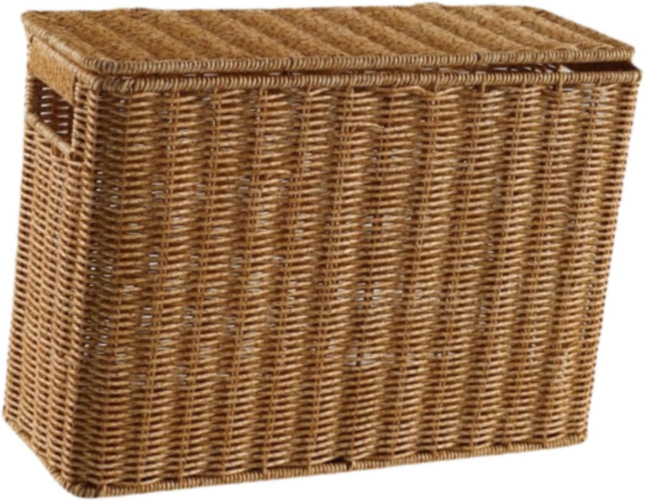 Narrow and Tall Storage Box, Magazine Basket, with Lid, Narrow File ...