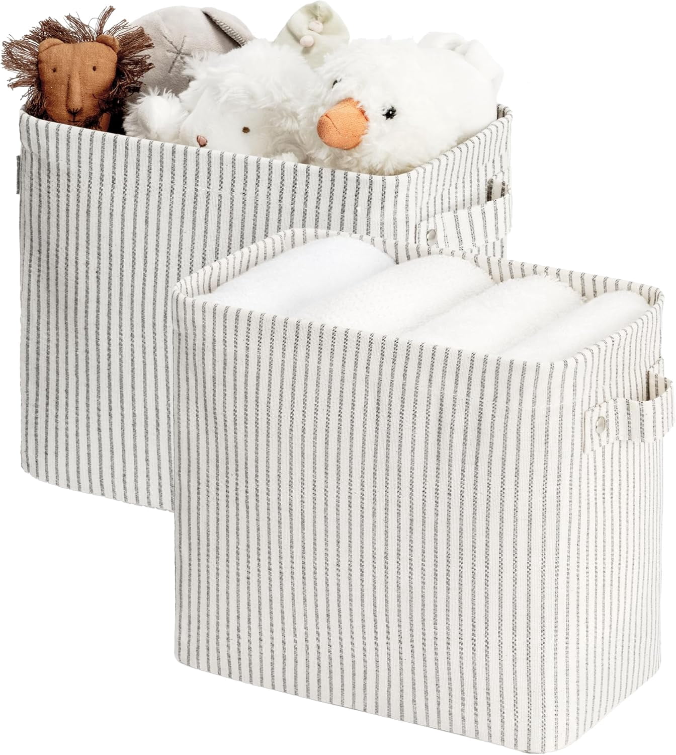 Narrow storage boxes, small baskets for closets and shelves, fabric ...