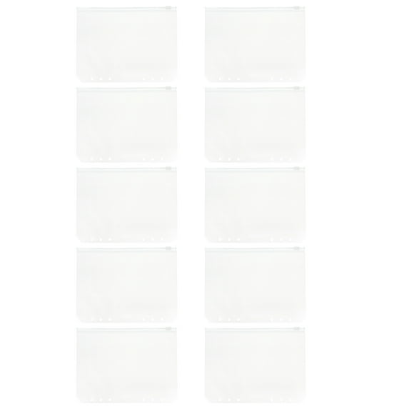 Narrster 10 Pcs Clear PVC Zipper Insert Pages Bag Loose Leaf Binder ...