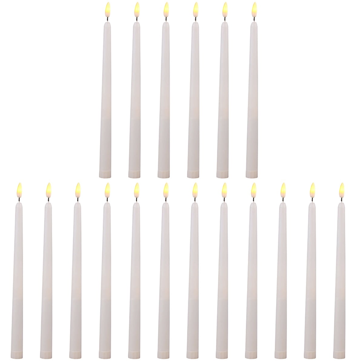 Narrster 18 pcs Flameless Taper Candles Battery Operated LED Light ...