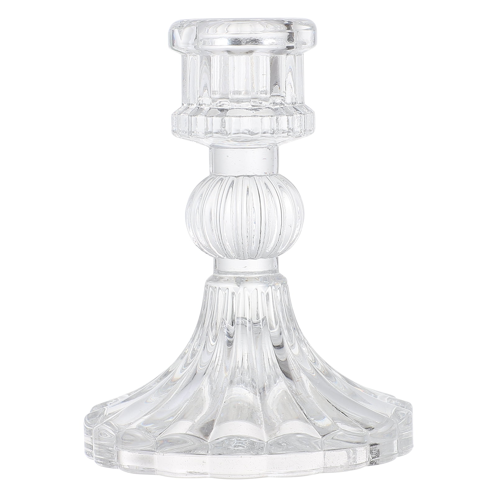 Narrster 1pc Transparent Candle Holder Transparent Candlestick Pattern ...