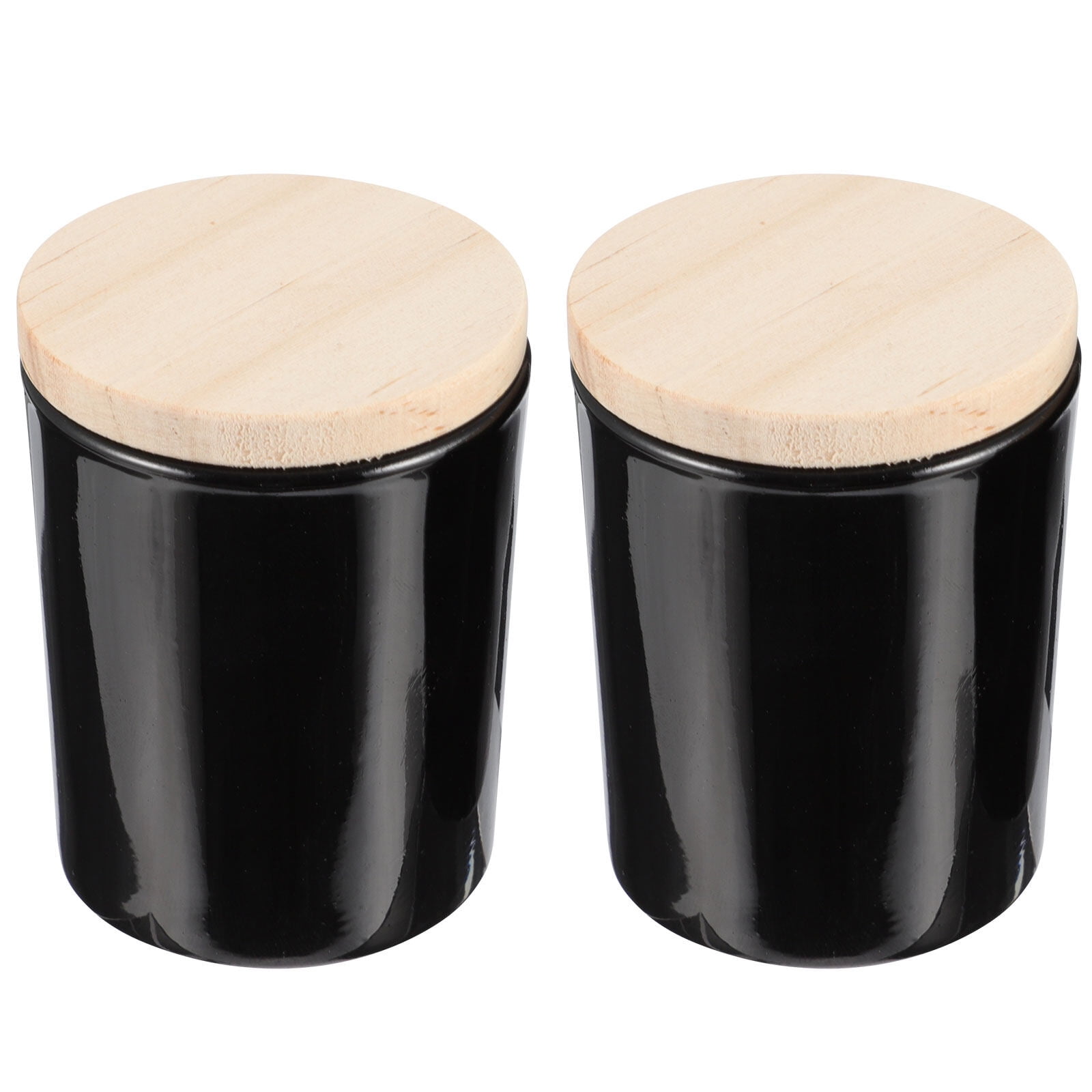 HONITANO Candle Containers Wooden Black For Diy Enthusiasts 2Pcs 2.04X2 ...