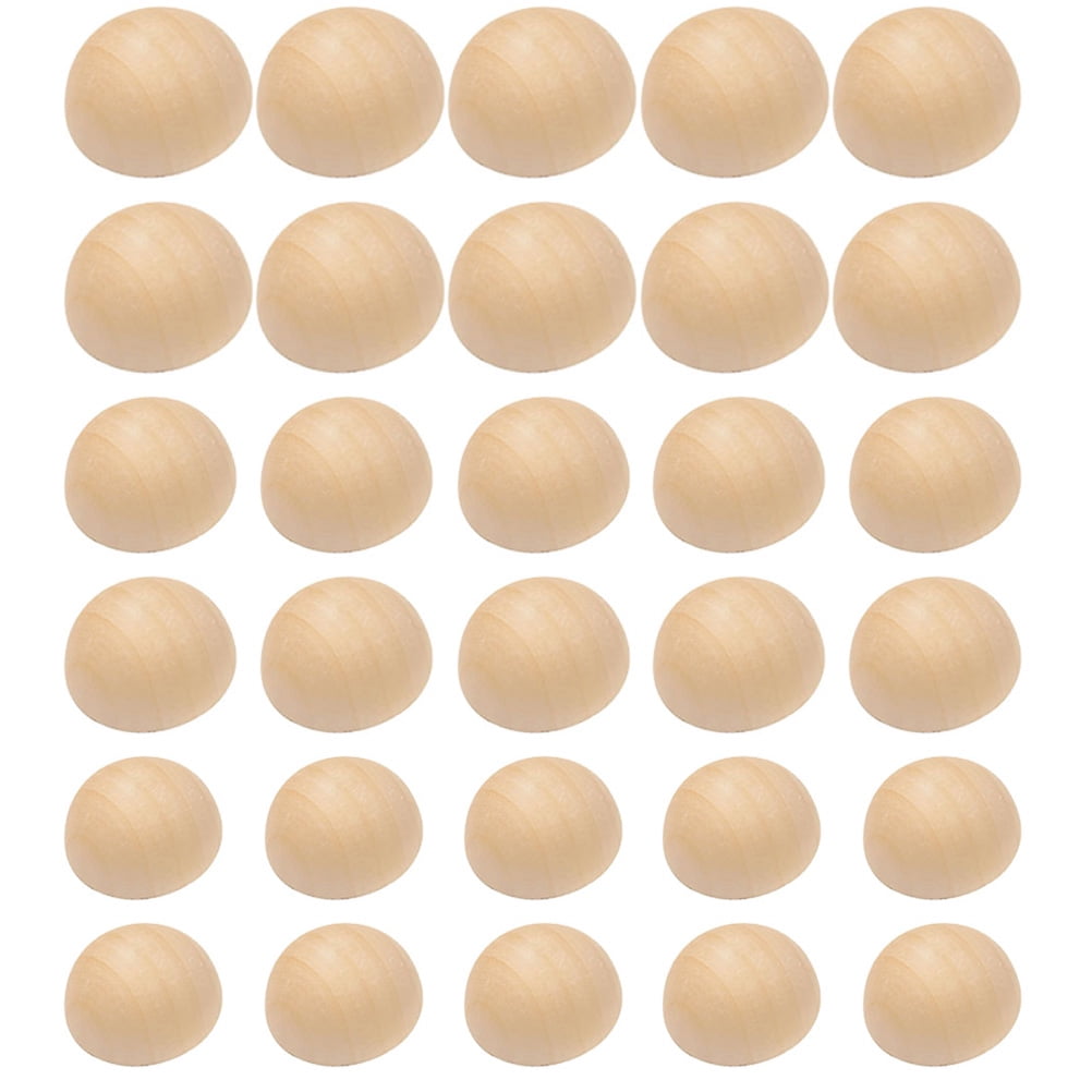 Narrster 300Pcs Unfinished Half Wooden Balls Practical Split Wood Balls ...